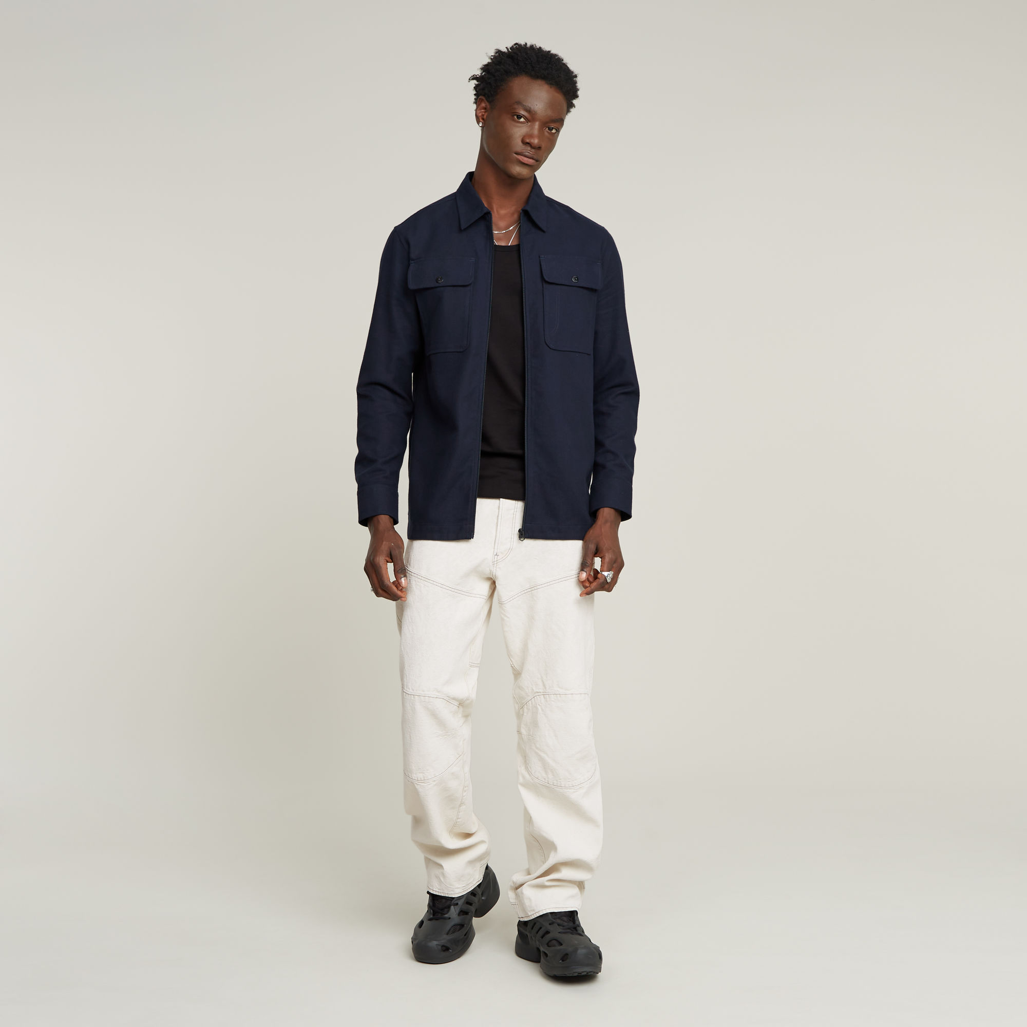 GPO Zip Overshirt | Men | Dark blue | G-STAR Outlet