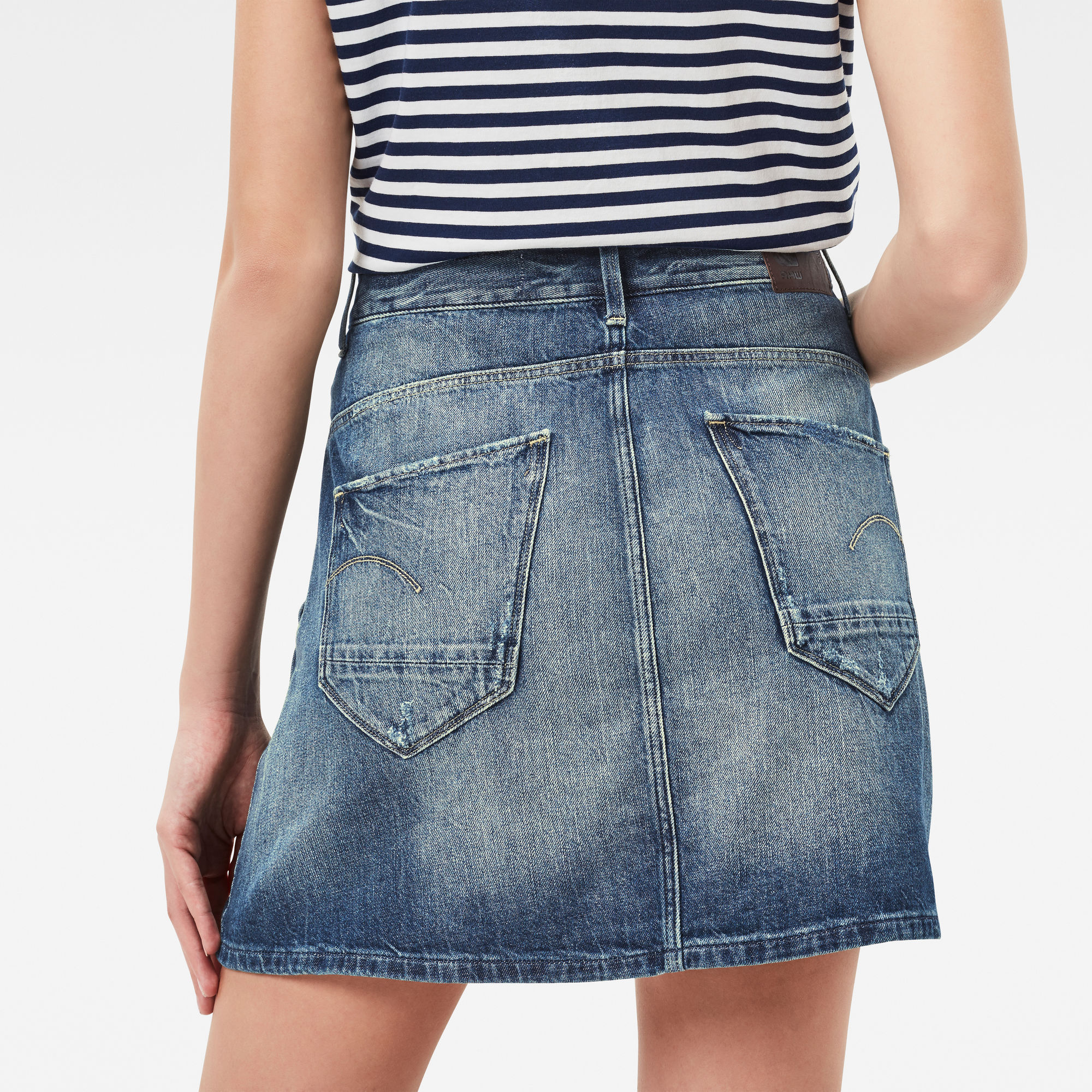Arc Button A-Line Skirt | Medium blue | G-Star RAW®