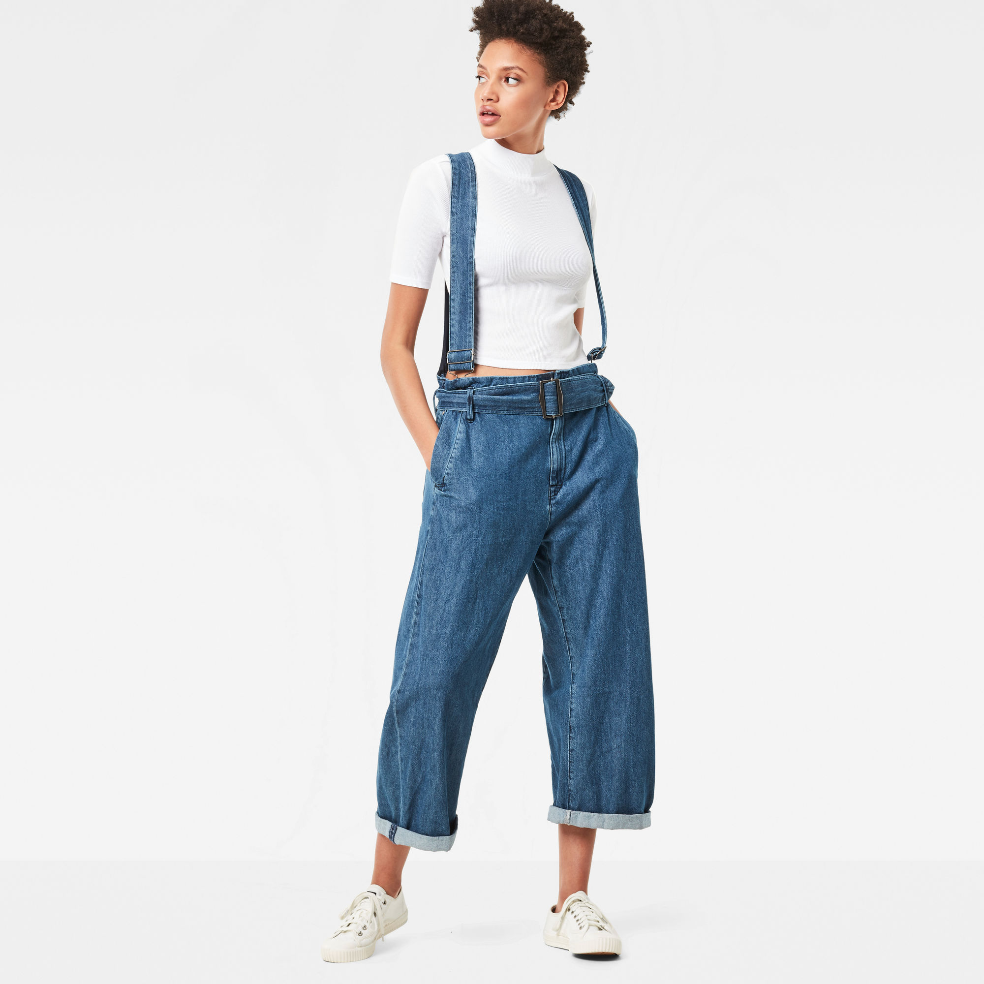 Bronson Paperbag Waist Overalls | Medium blue | G-Star RAW®