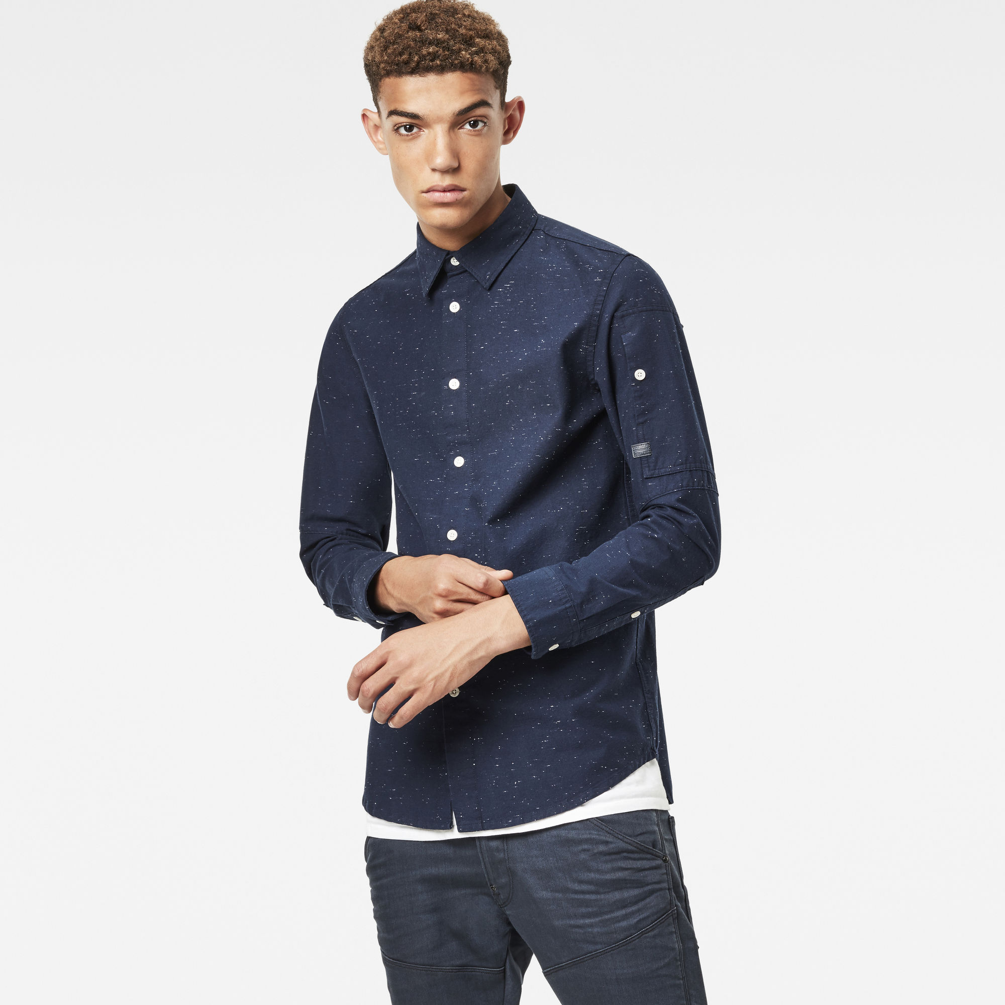 Stalt Clean Long Shirt | ミディアムブルー | G-Star RAW®