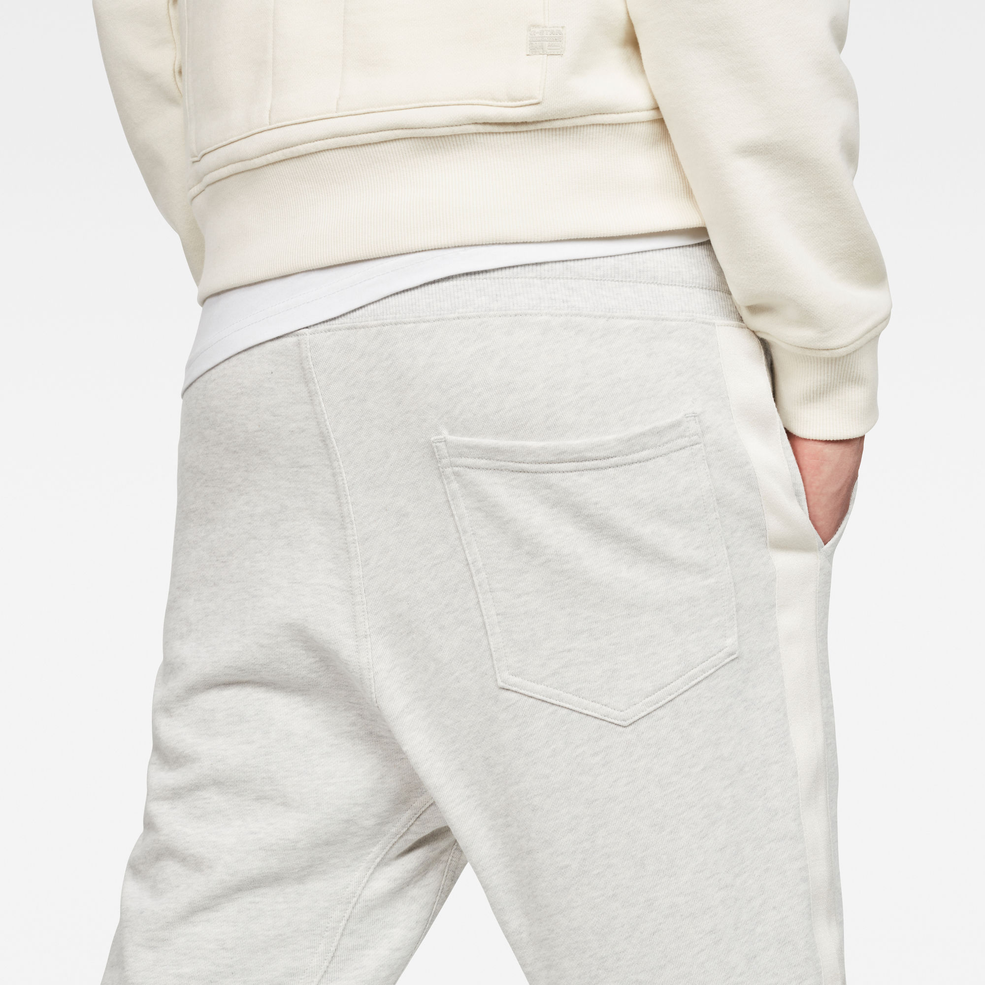 Core Stripe Cropped 3D Tapered Sweatpants | White | G-Star RAW®