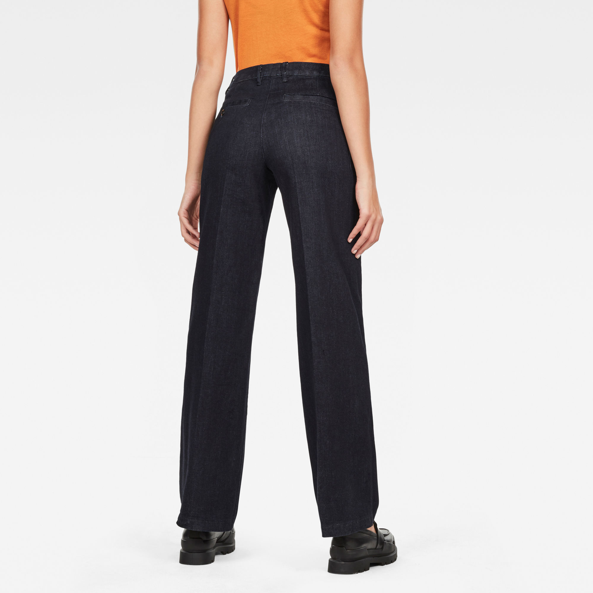 Bronson High Waist Wide Leg 7/8 Pants | Dark blue | G-Star RAW®