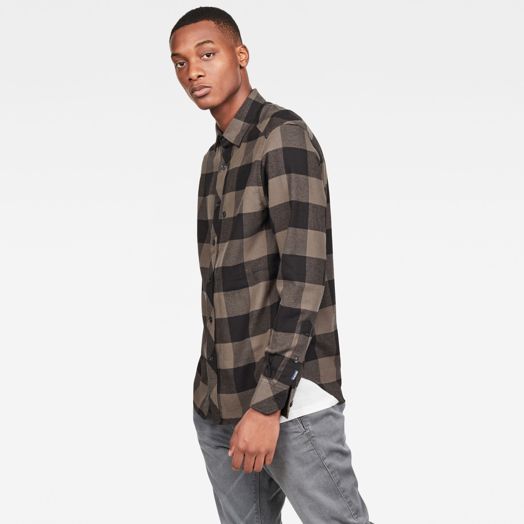 Stalt straight shirt l\s | Brown | G-Star RAW®