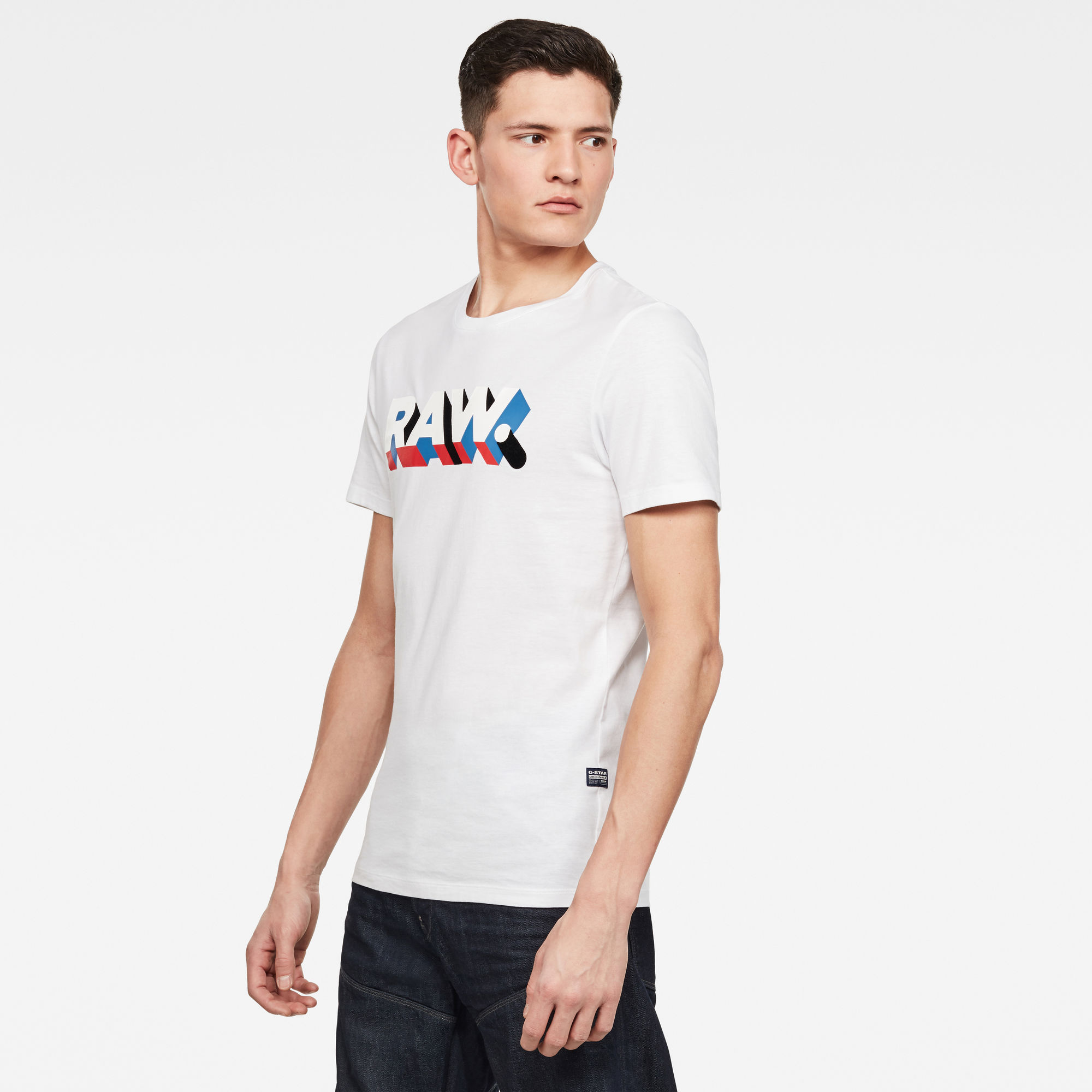 RAW. Text Slim T-Shirt | White | G-Star RAW®