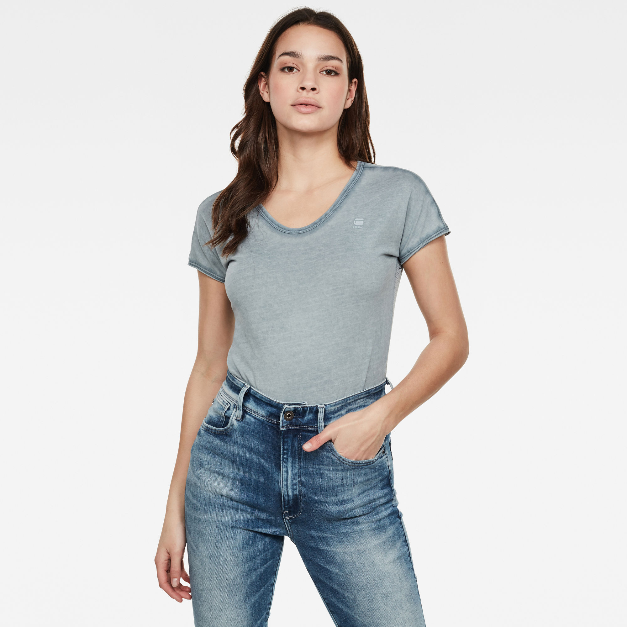 Eyben Mesh Slim Top | Light blue | G-Star RAW®