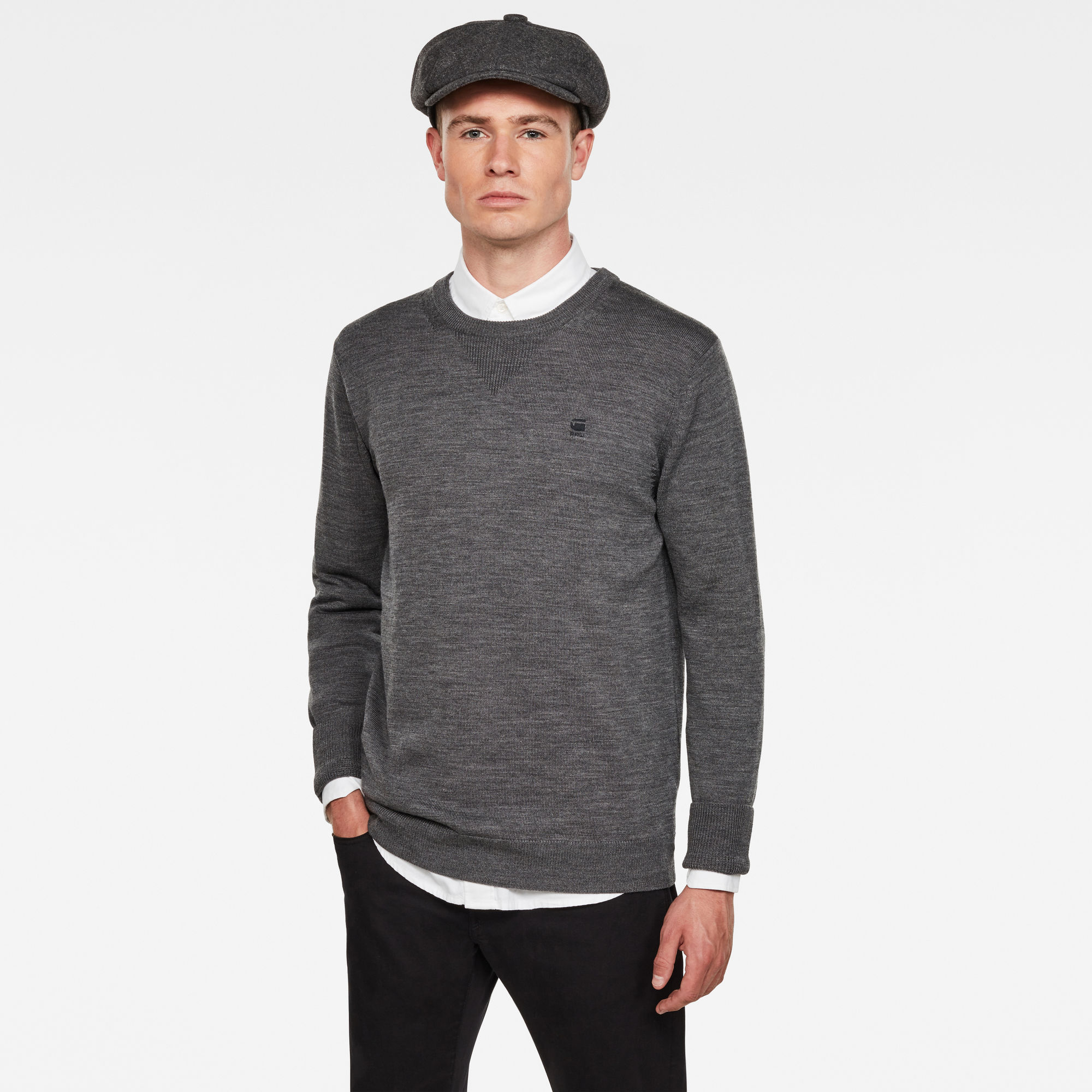 Premium Basic Knitted Sweater | Grey | G-Star RAW® BG