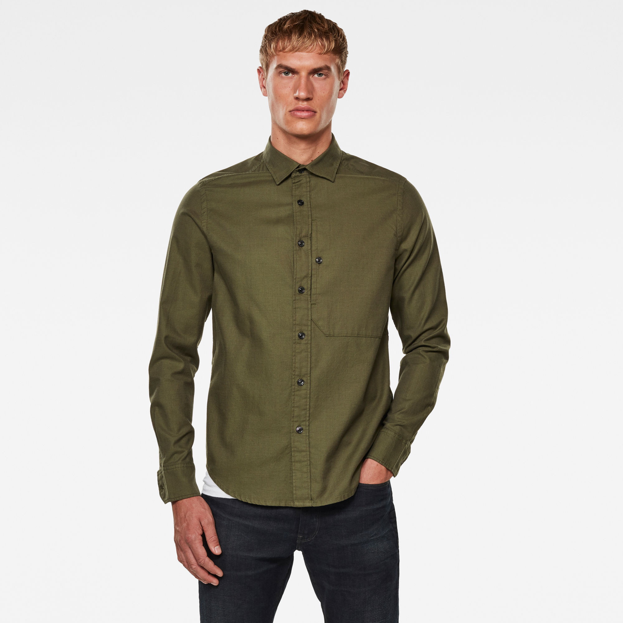 Stalt Reg Patch Pocket Hemd | Grün | G-Star RAW®