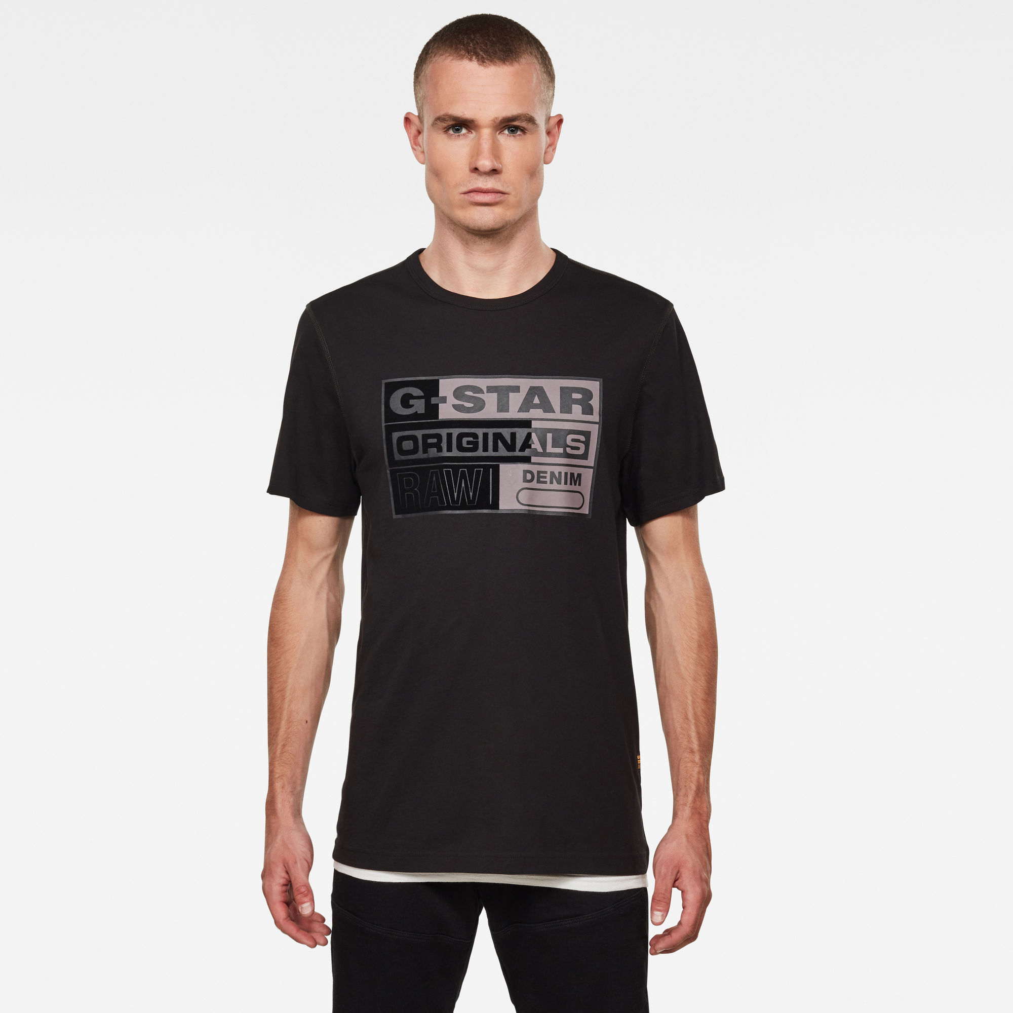Originals Flock Logo T-Shirt | Black | G-Star RAW®