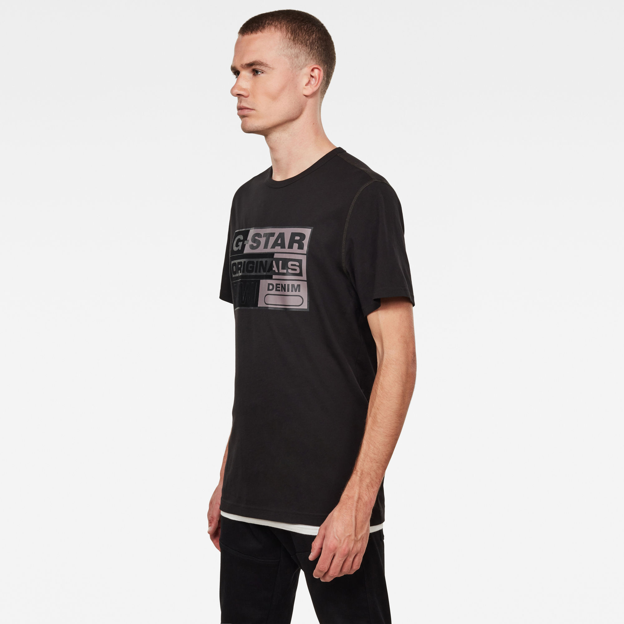 Originals Flock Logo T-Shirt | Black | G-Star RAW®