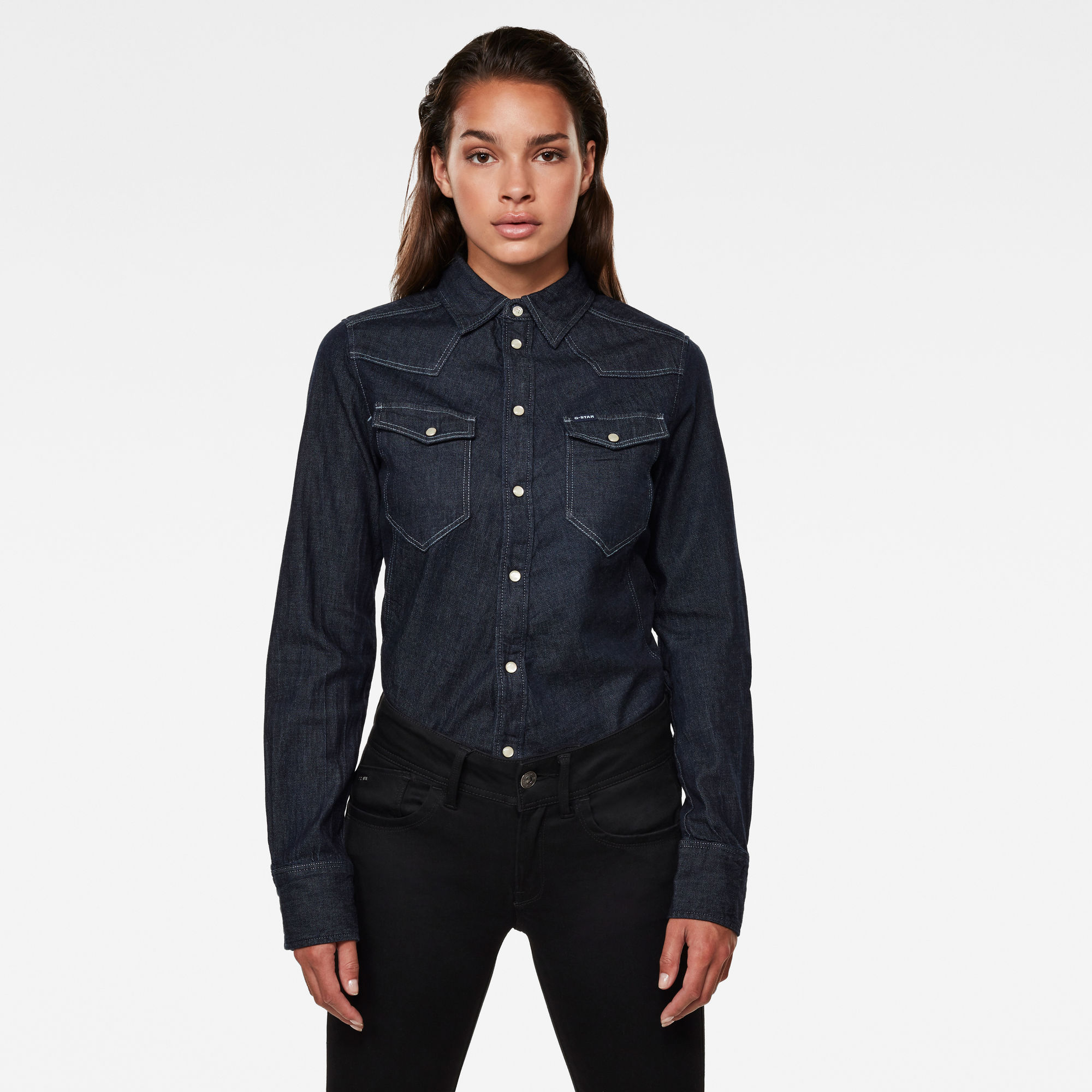 Western Kick Denim Slim Shirt | Dark blue | G-Star RAW® JP