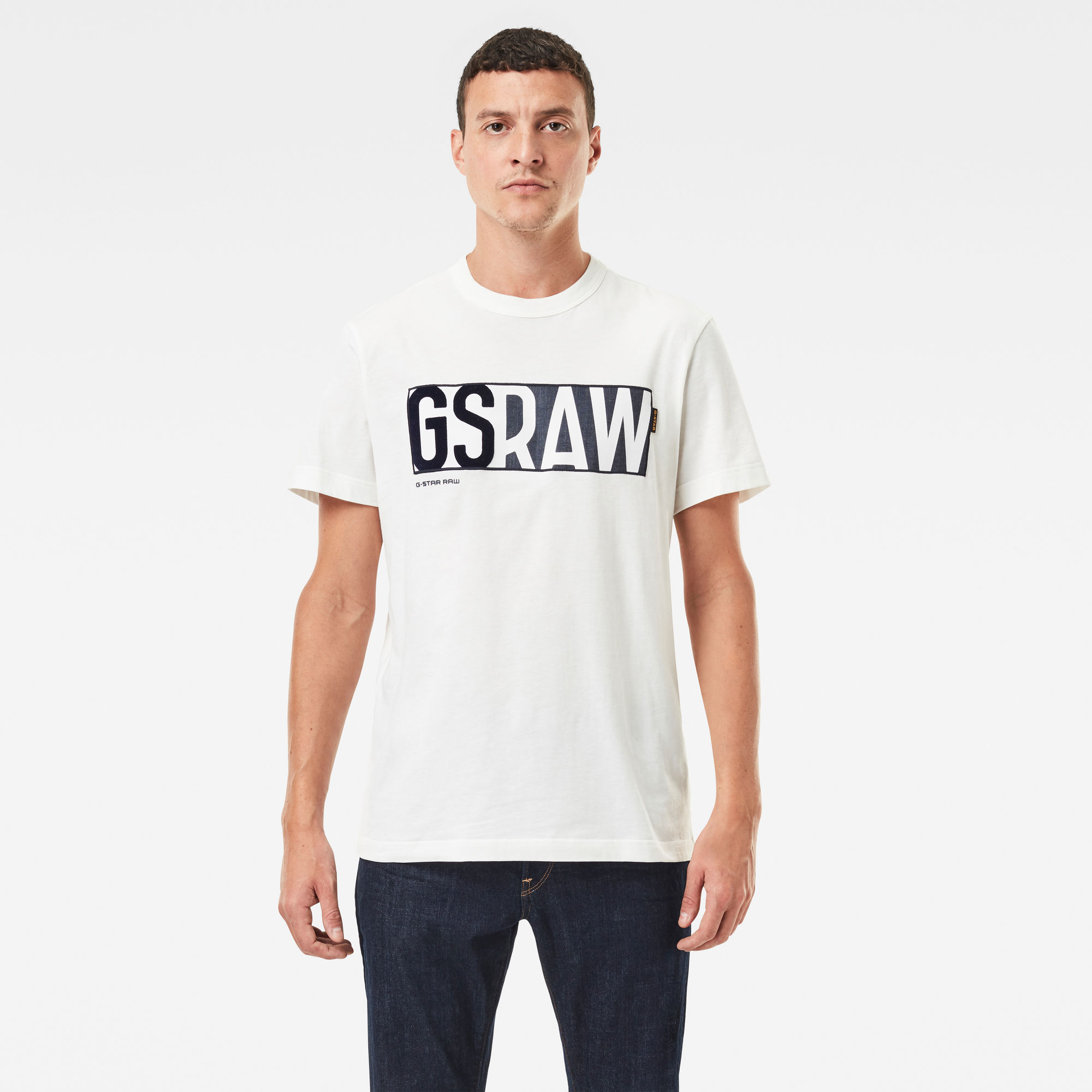 GS RAW Denim Logo T-Shirt | Beige | G-Star RAW®