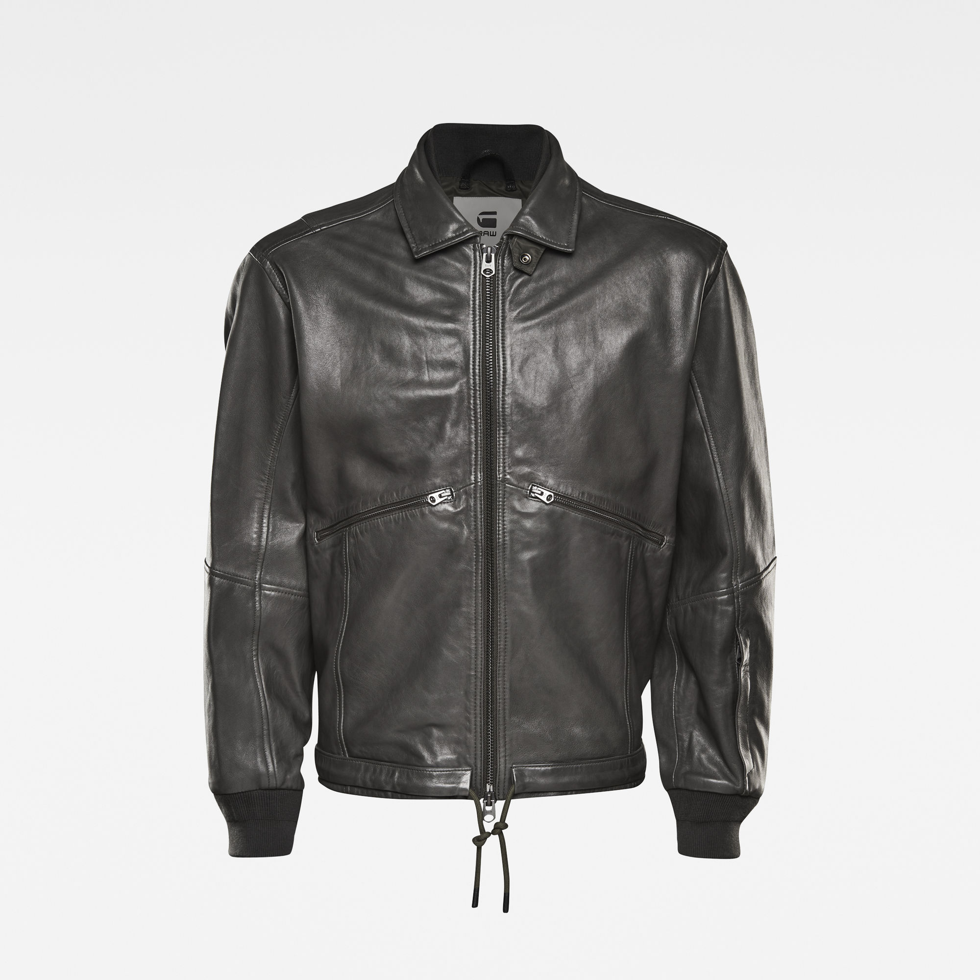 E Raf Leather Bomber Jacket | Grey | G-Star RAW®