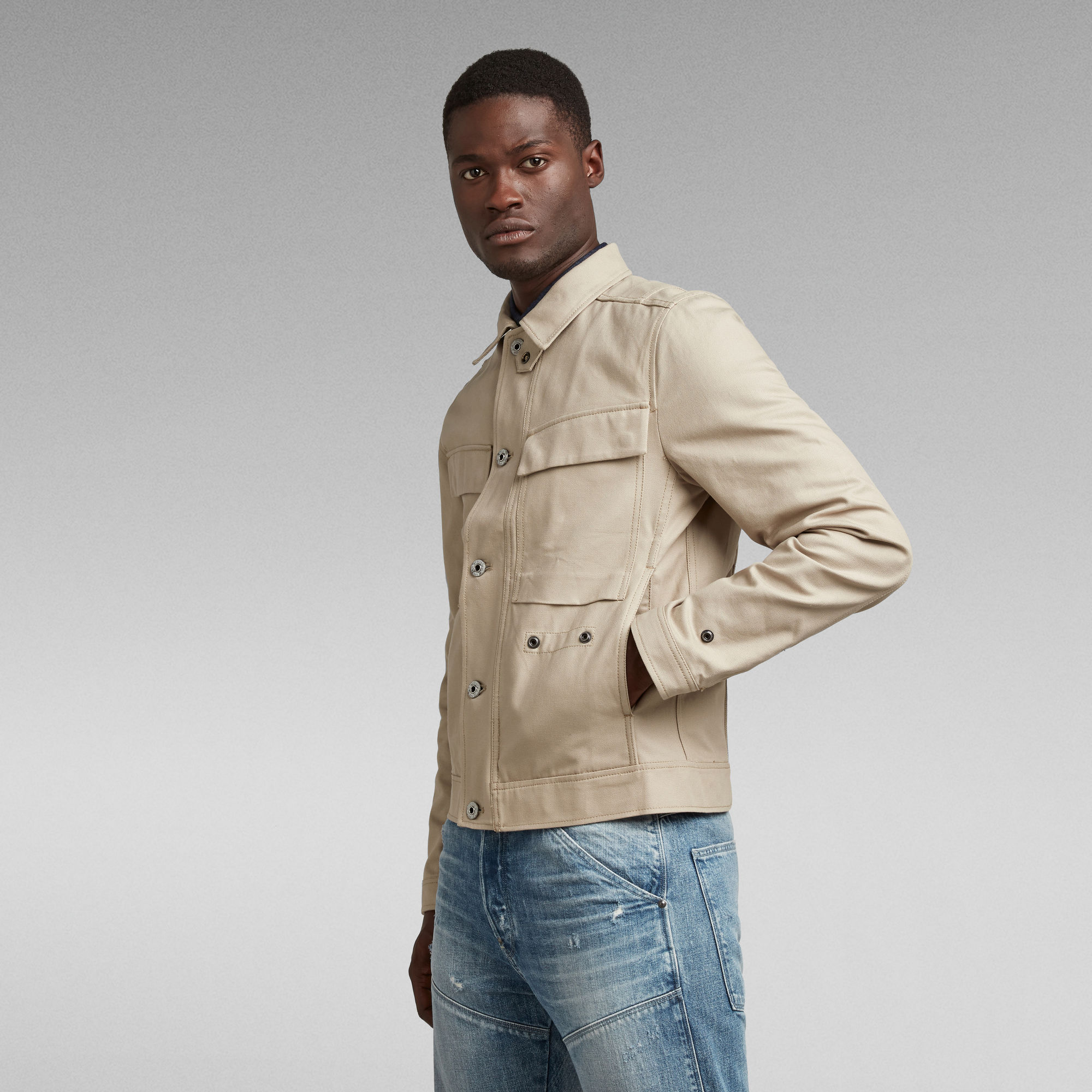 Short Biker Overshirt | Beige | G-Star RAW®