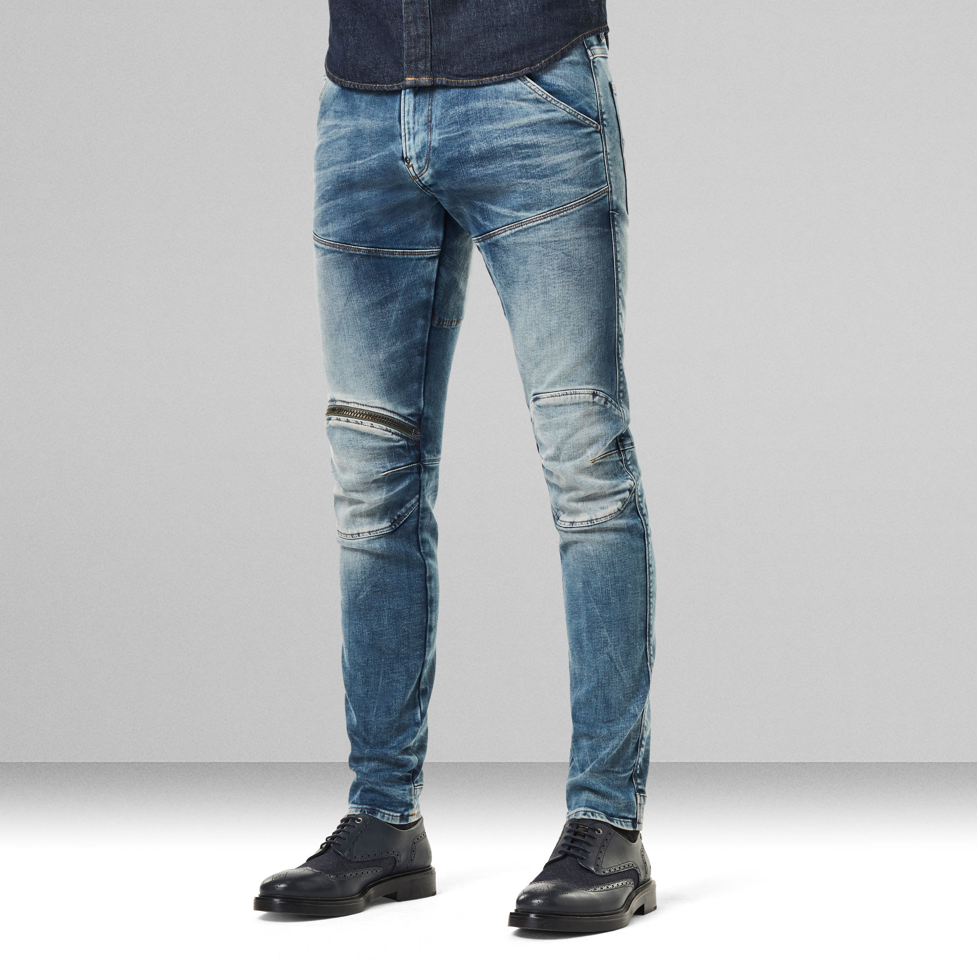 5620 3d Zip Knee Skinny Jeans Midden Blauw G Star Raw®