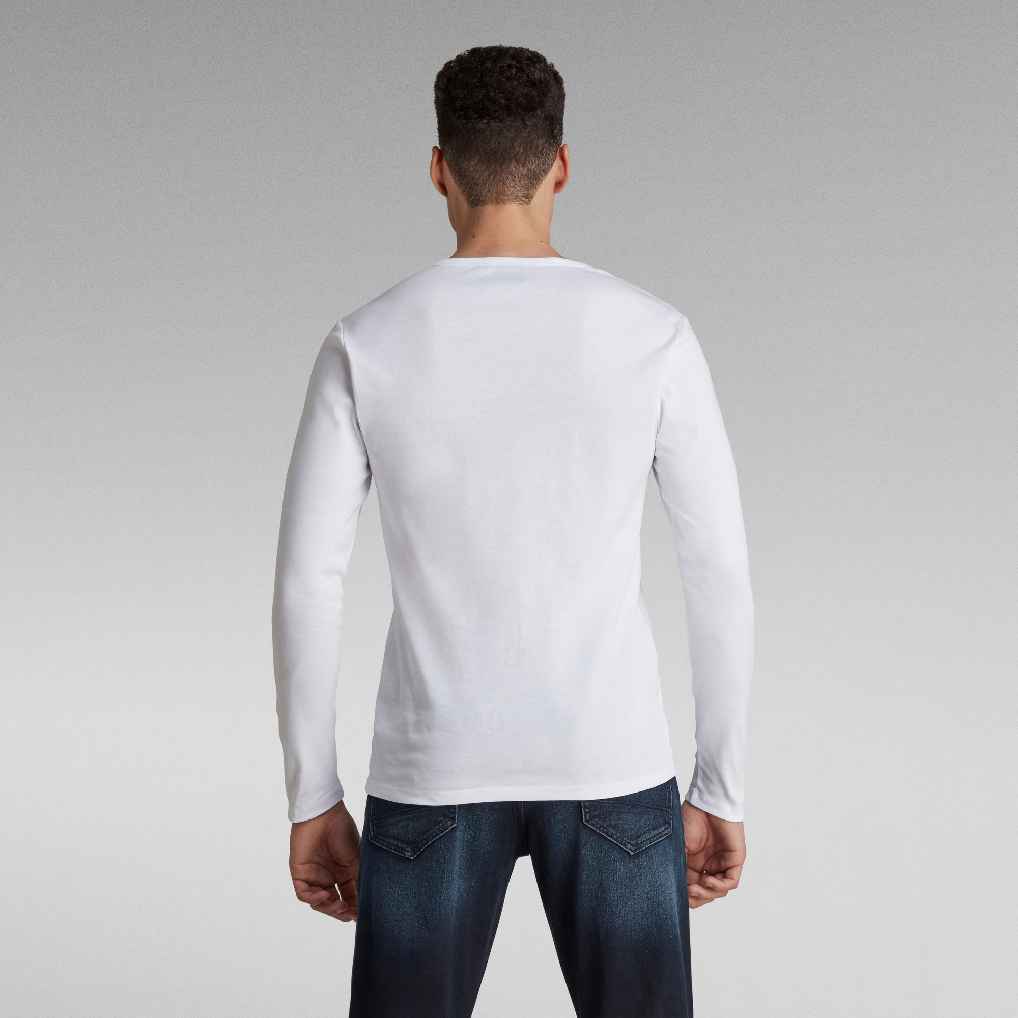 Basic Round Neck Long Sleeve T-Shirt | White | G-Star RAW®