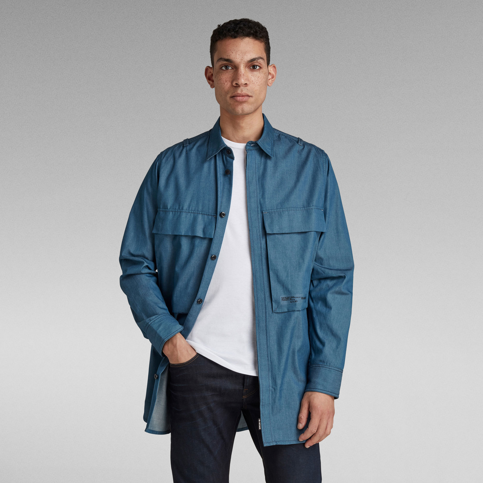 GSRR Regular Long Shirt | Dark blue | G-Star RAW®
