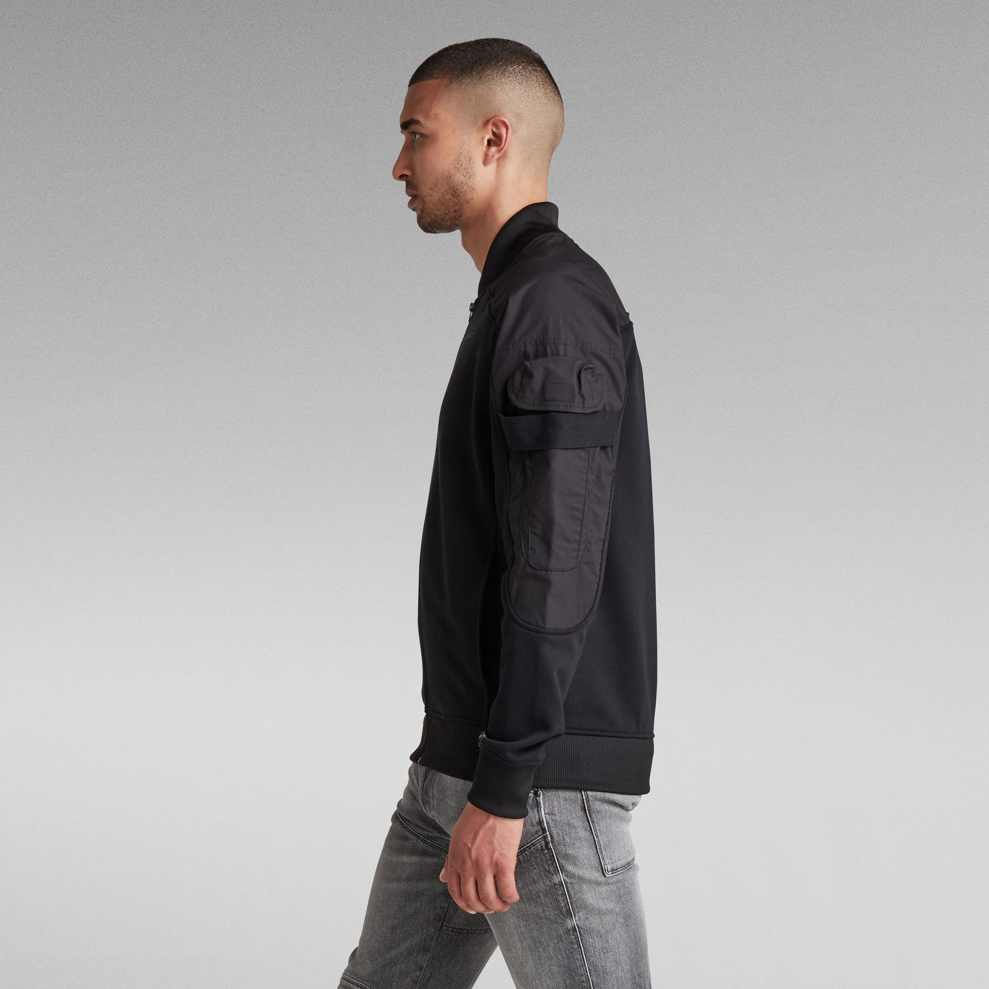 Mixed Cargo Bomber Jacket Sweater | Black | G-Star RAW®