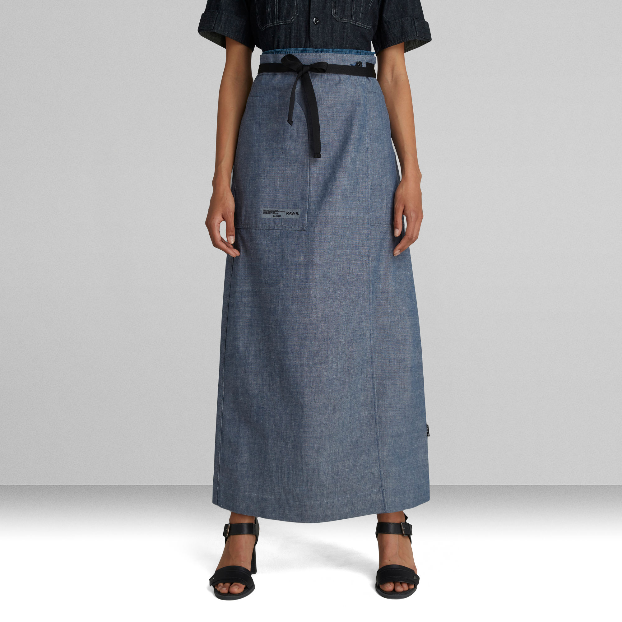 GSRR A-line Maxi Selvedge Skirt | Women | Dark blue | G-Star RAW®