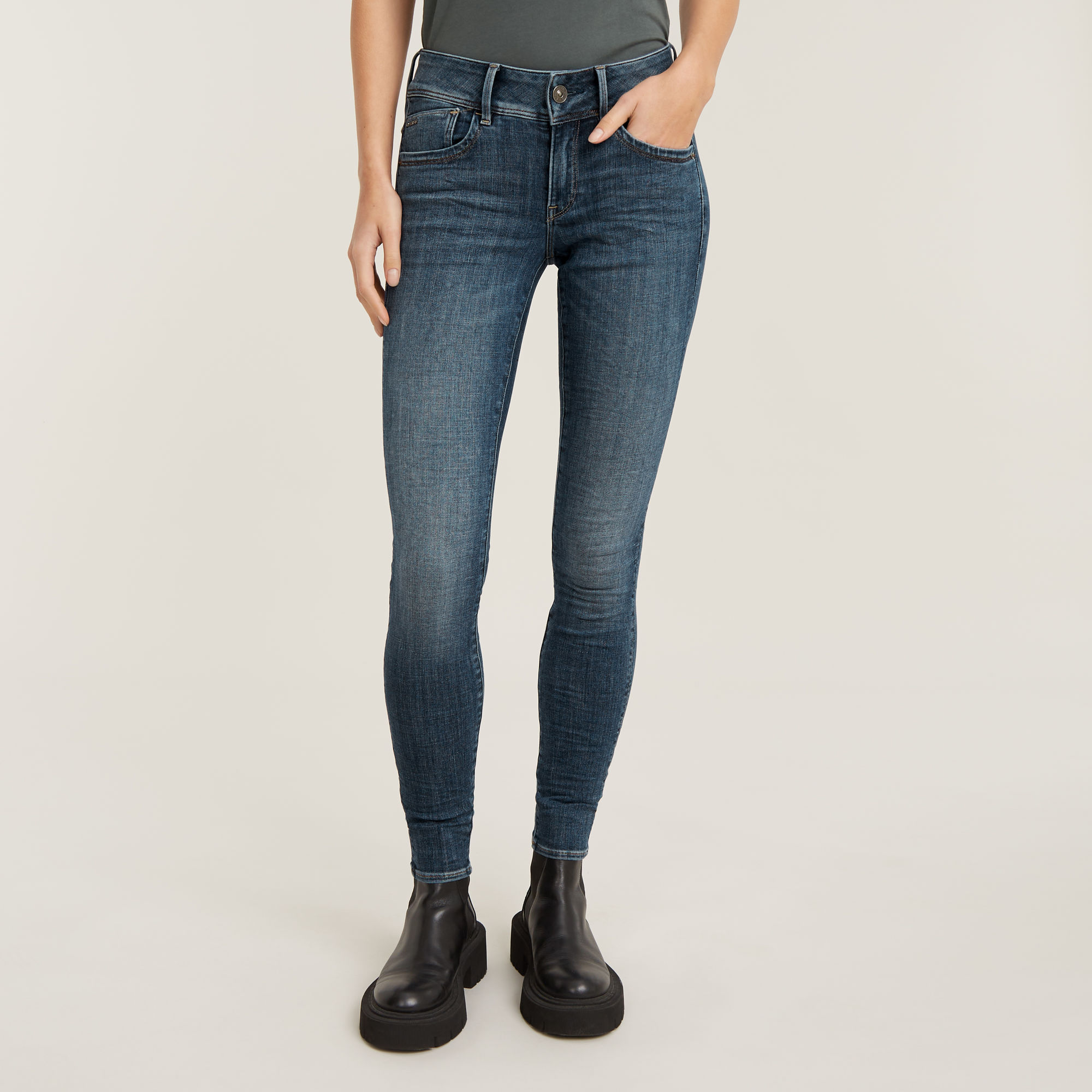 Lynn Mid Super Skinny Jeans | Women | Medium blue | G-Star RAW®