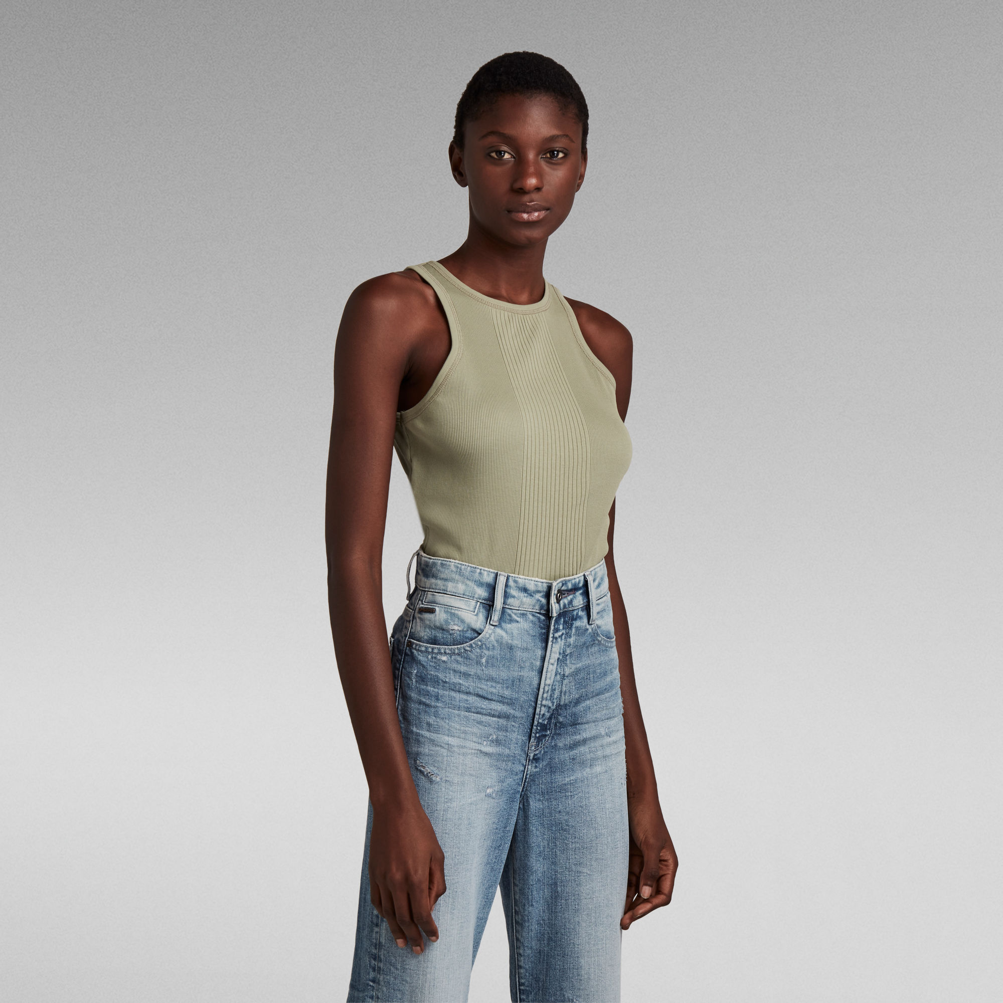 Engineered Rib Tank Top C | Women | Green | G-Star RAW®