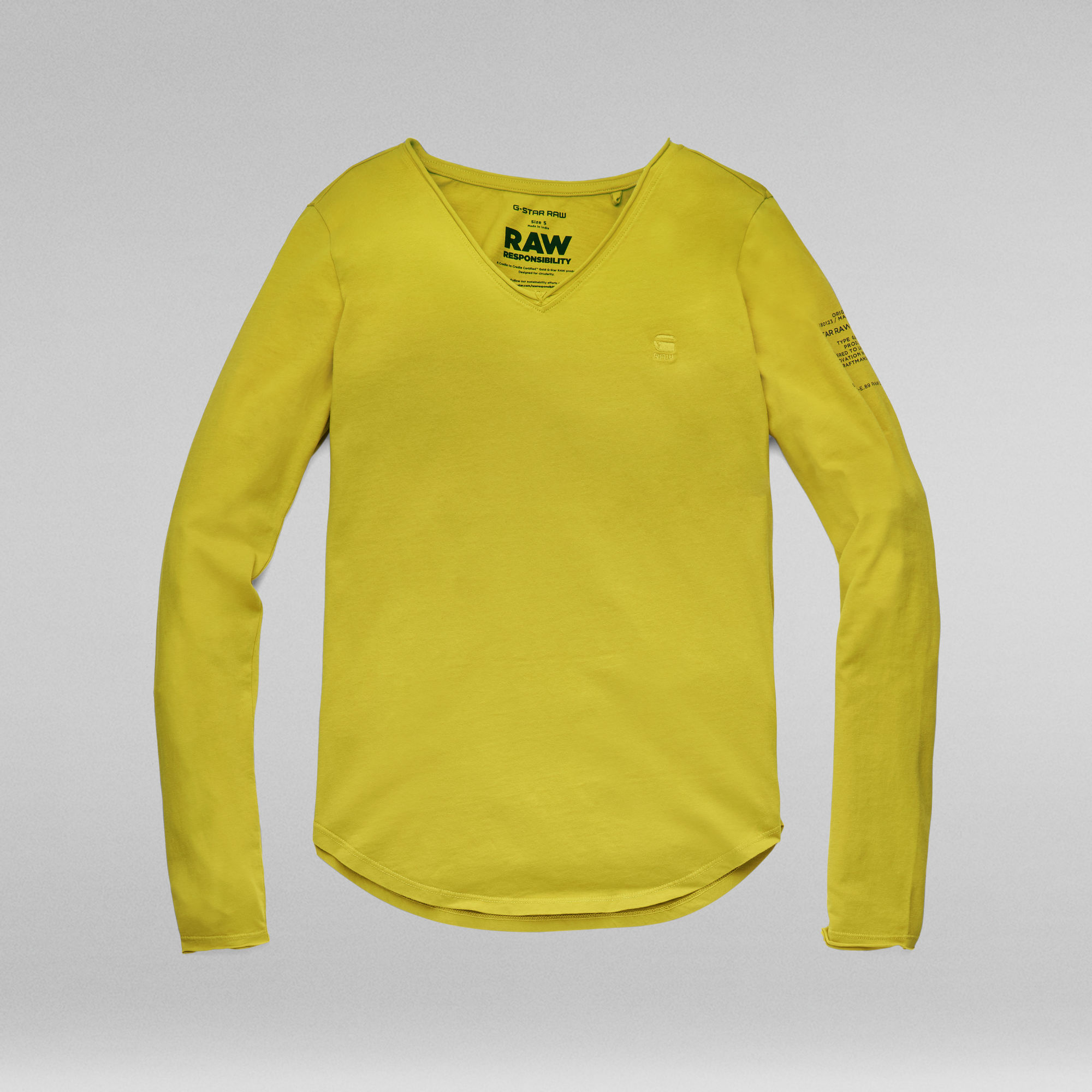 Rolled Edge Long Sleeve Top C | Yellow | G-Star RAW®