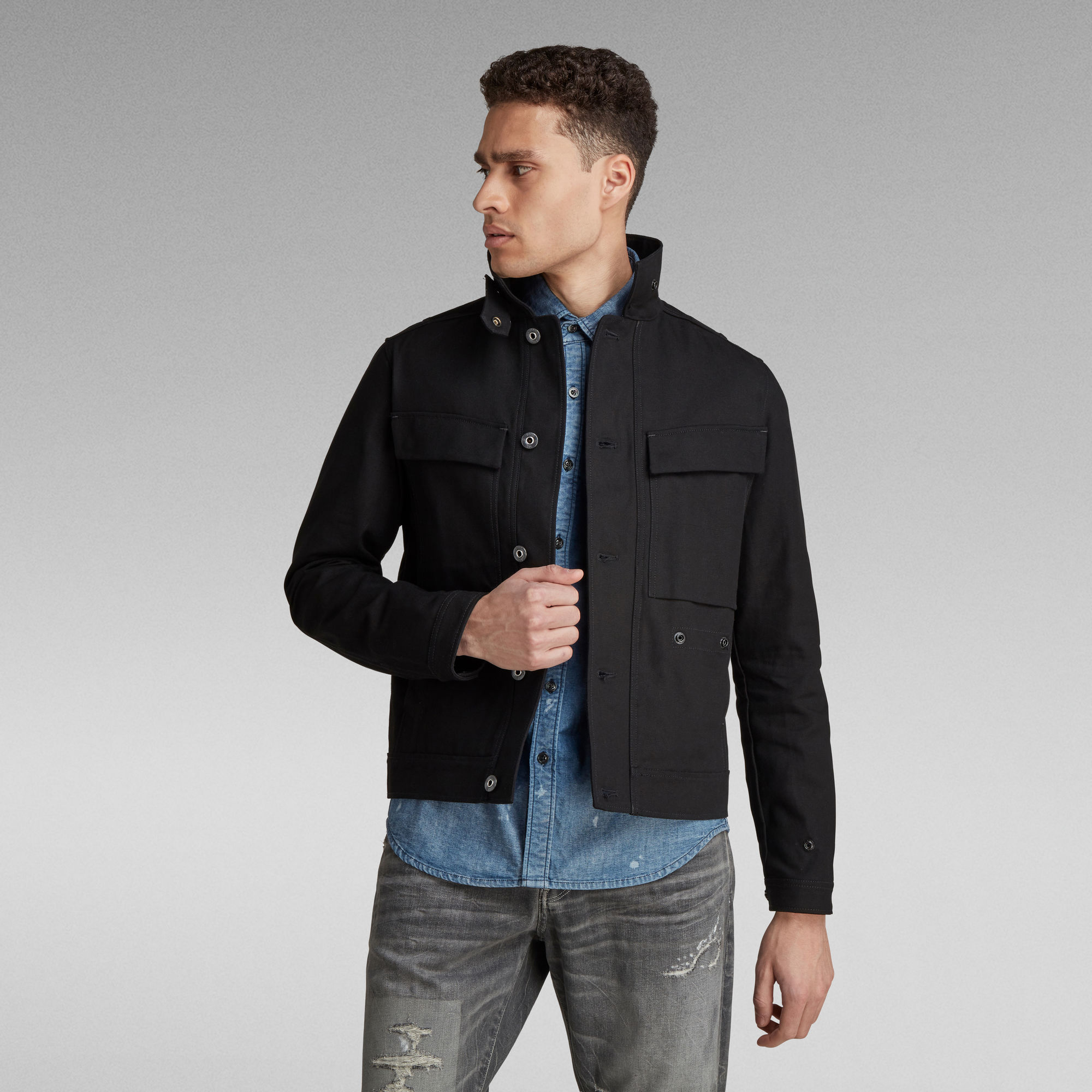 Short Biker Overshirt | Black | G-Star RAW®