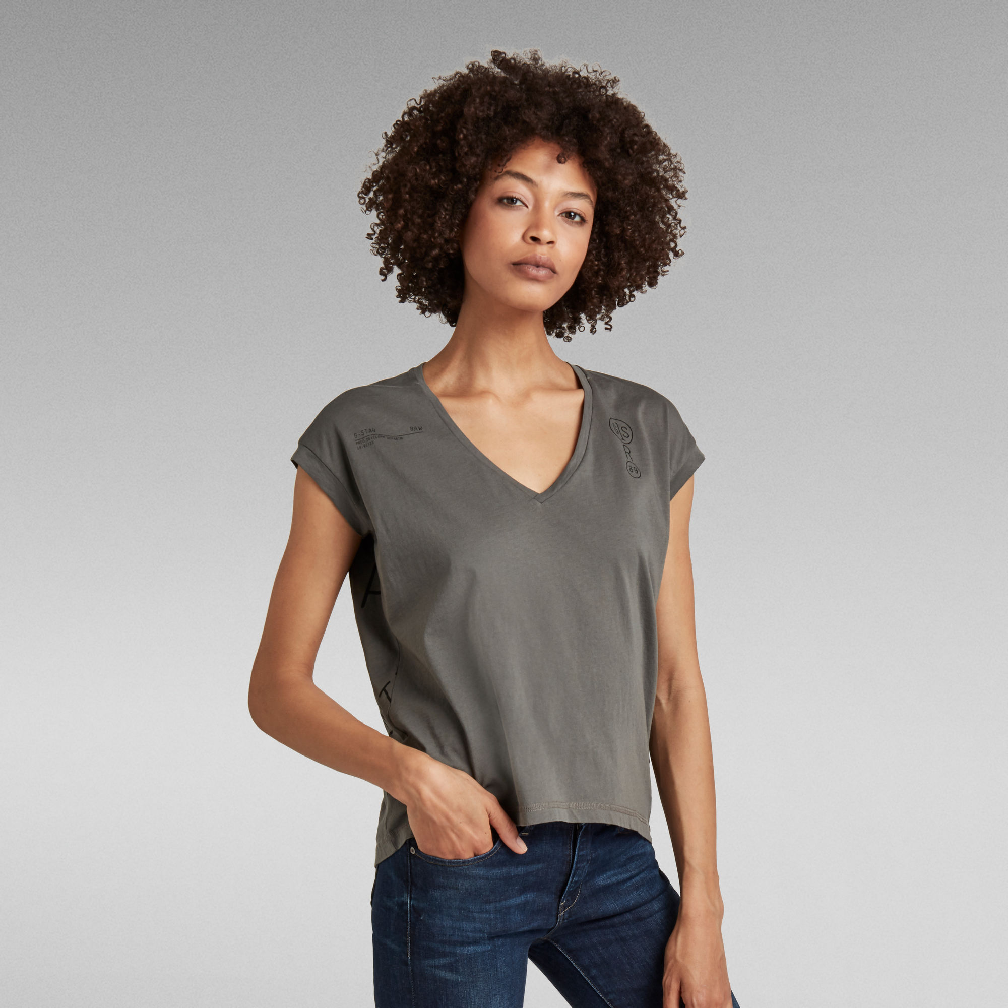 Backprint Loose Top | Grey | G-Star RAW®