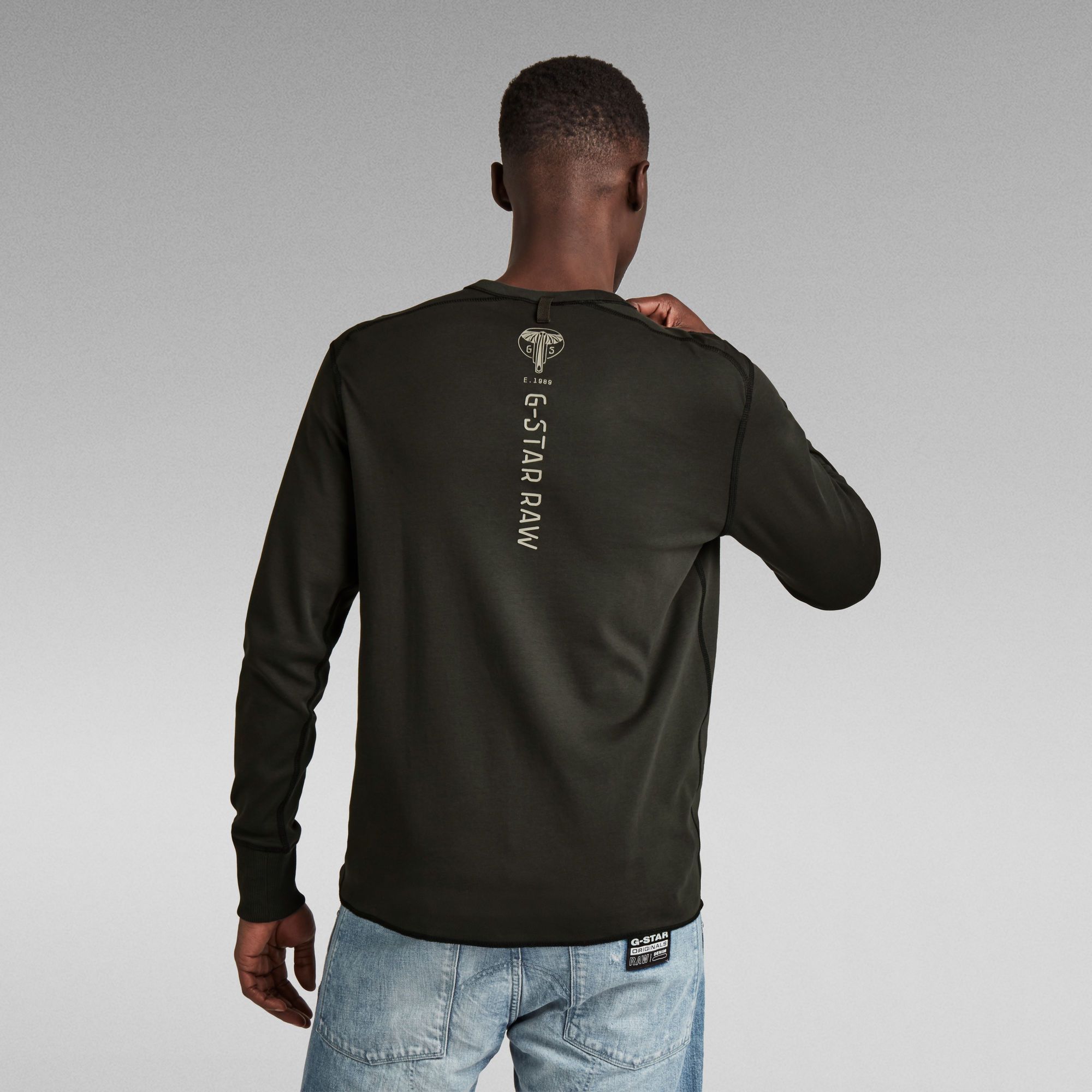 Lightweight Back Graphic Sweater | Grey | G-Star RAW®