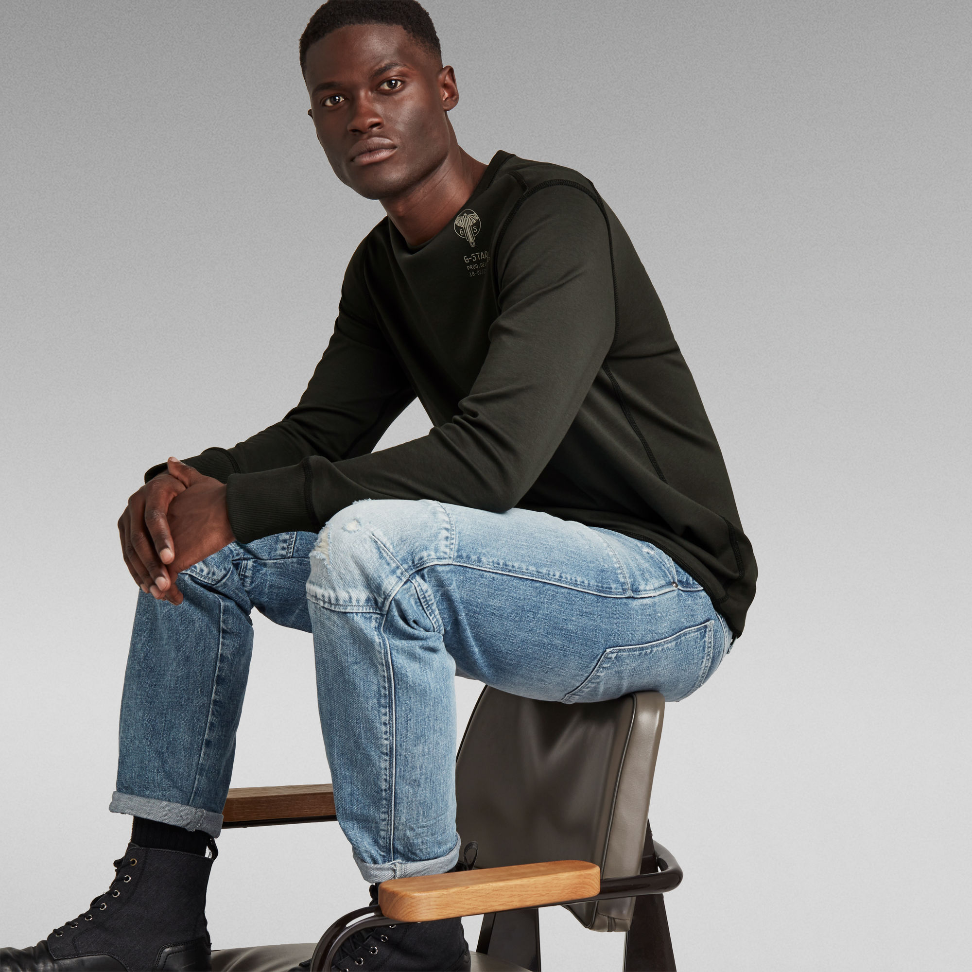 Lightweight Back Graphic Sweater | Grey | G-Star RAW®