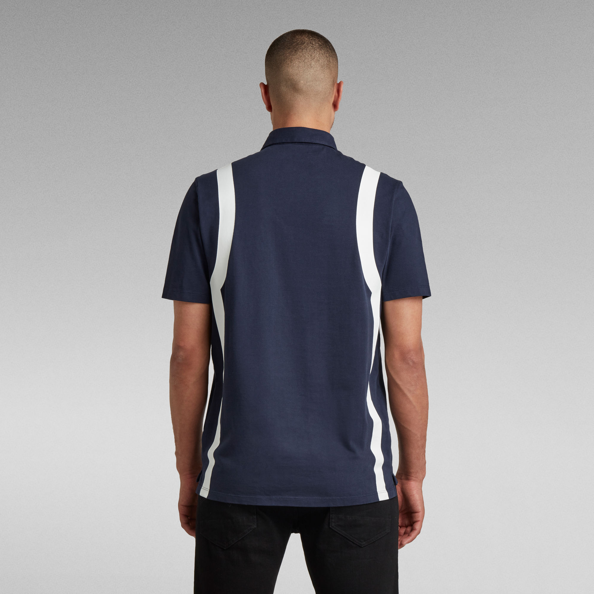 Printed Stripe Polo | Dark blue | G-Star RAW®