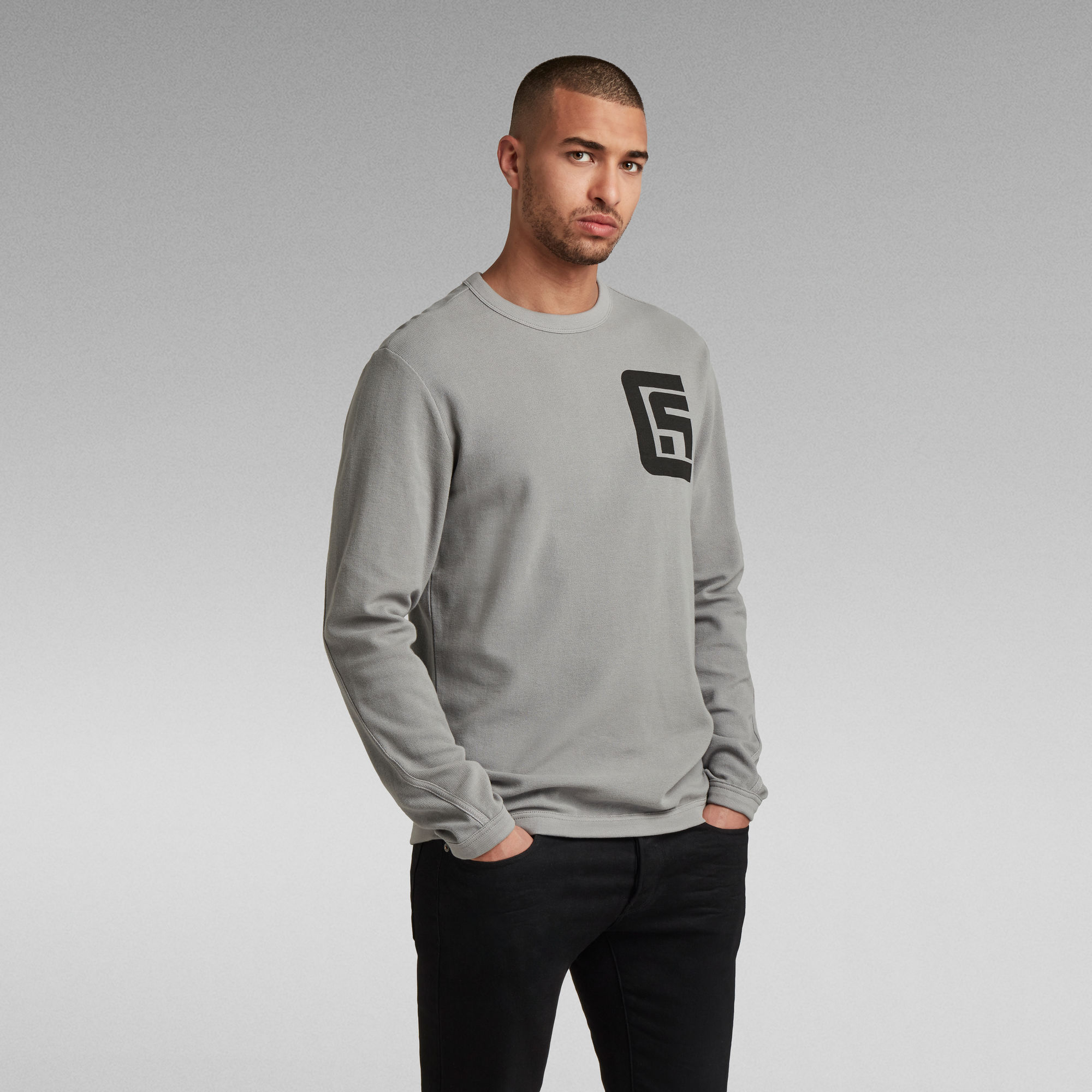 Lightweight Chest Graphic Sweater | Grey | G-Star RAW®
