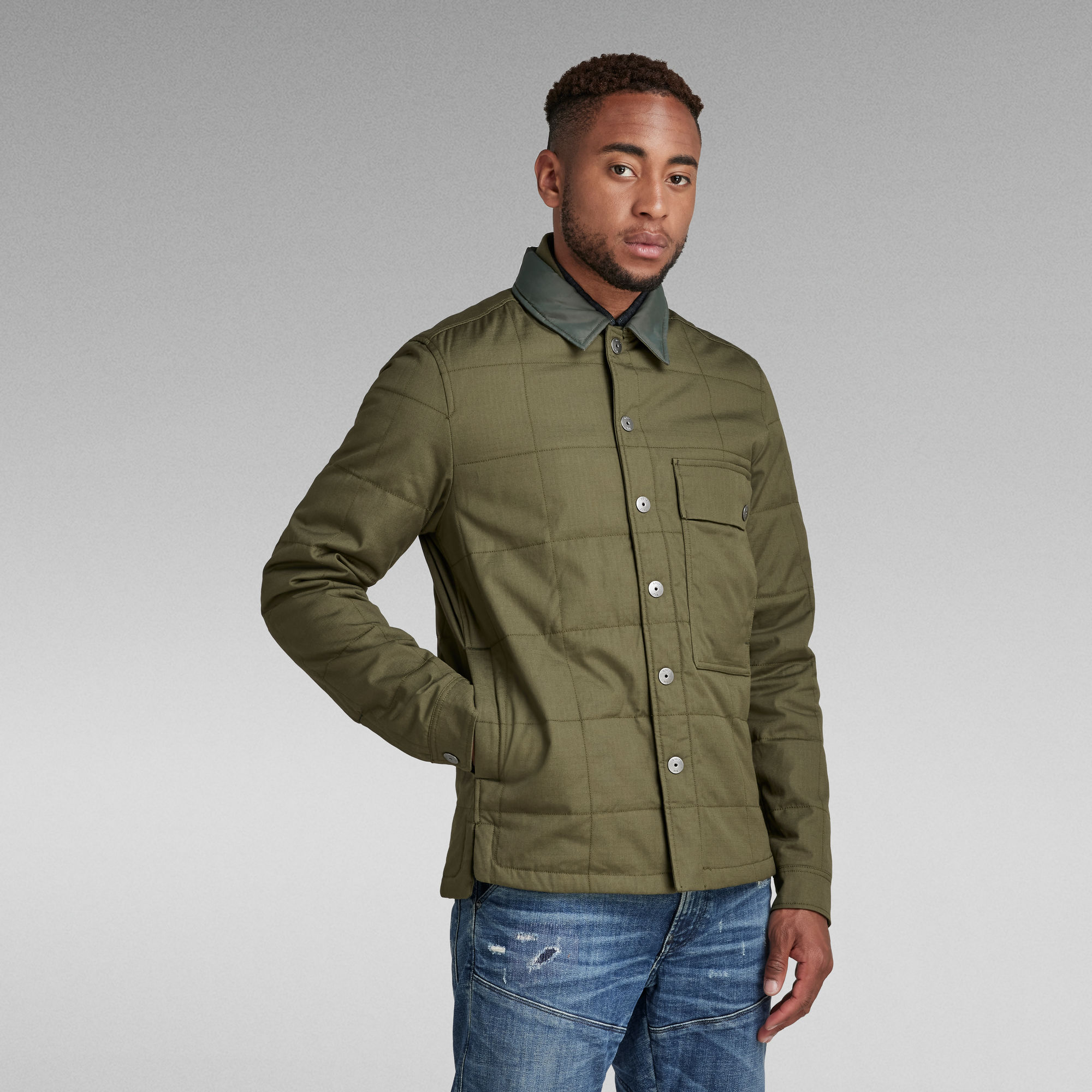 Postino Quilted Overshirt | Green | G-Star RAW®