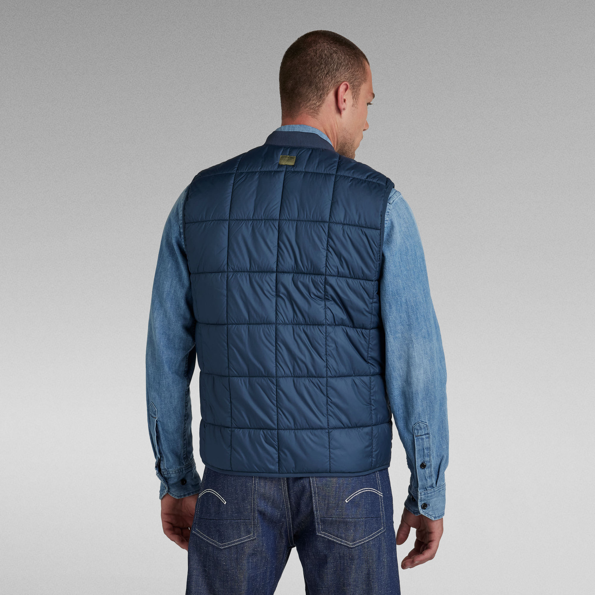 Meefic Square Quilted Vest Dark Blue G Star Raw®