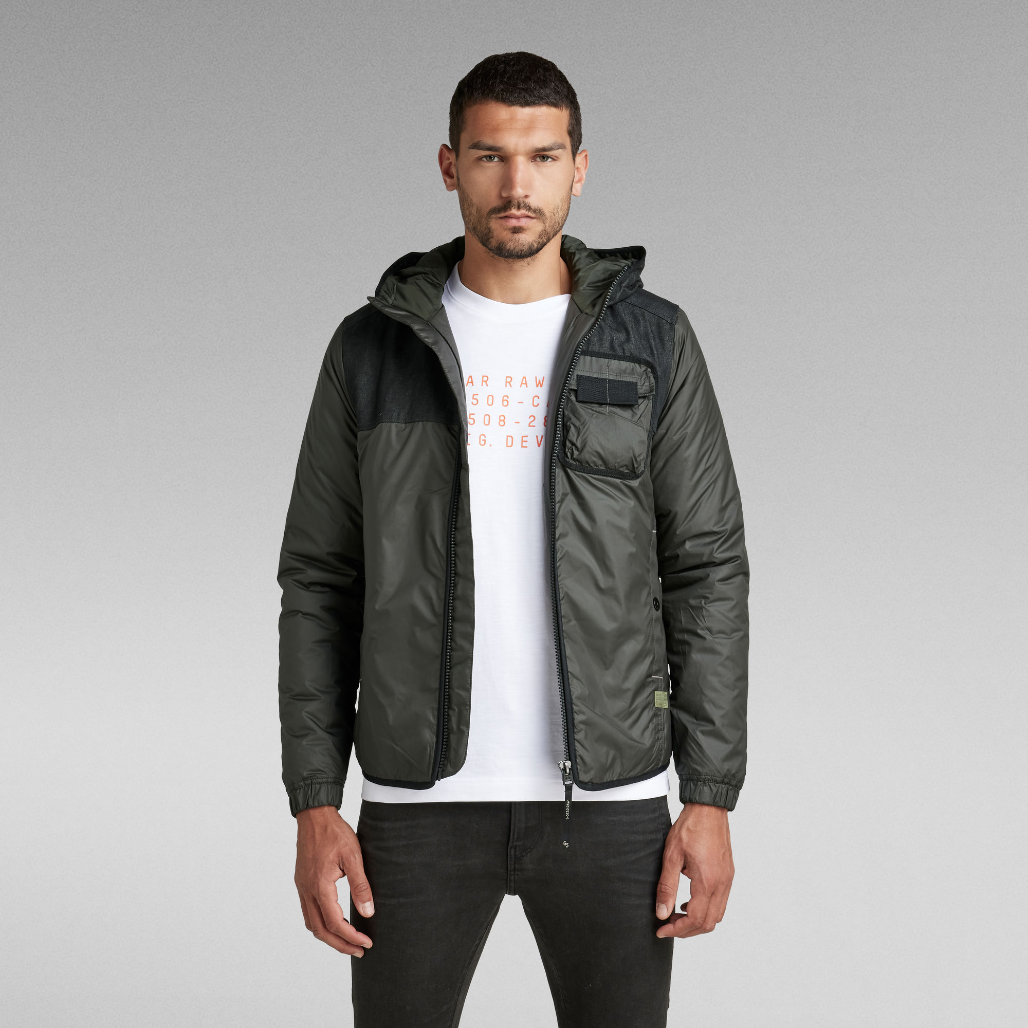 Denim Mix Padded Jacket | Grey | G-Star RAW®