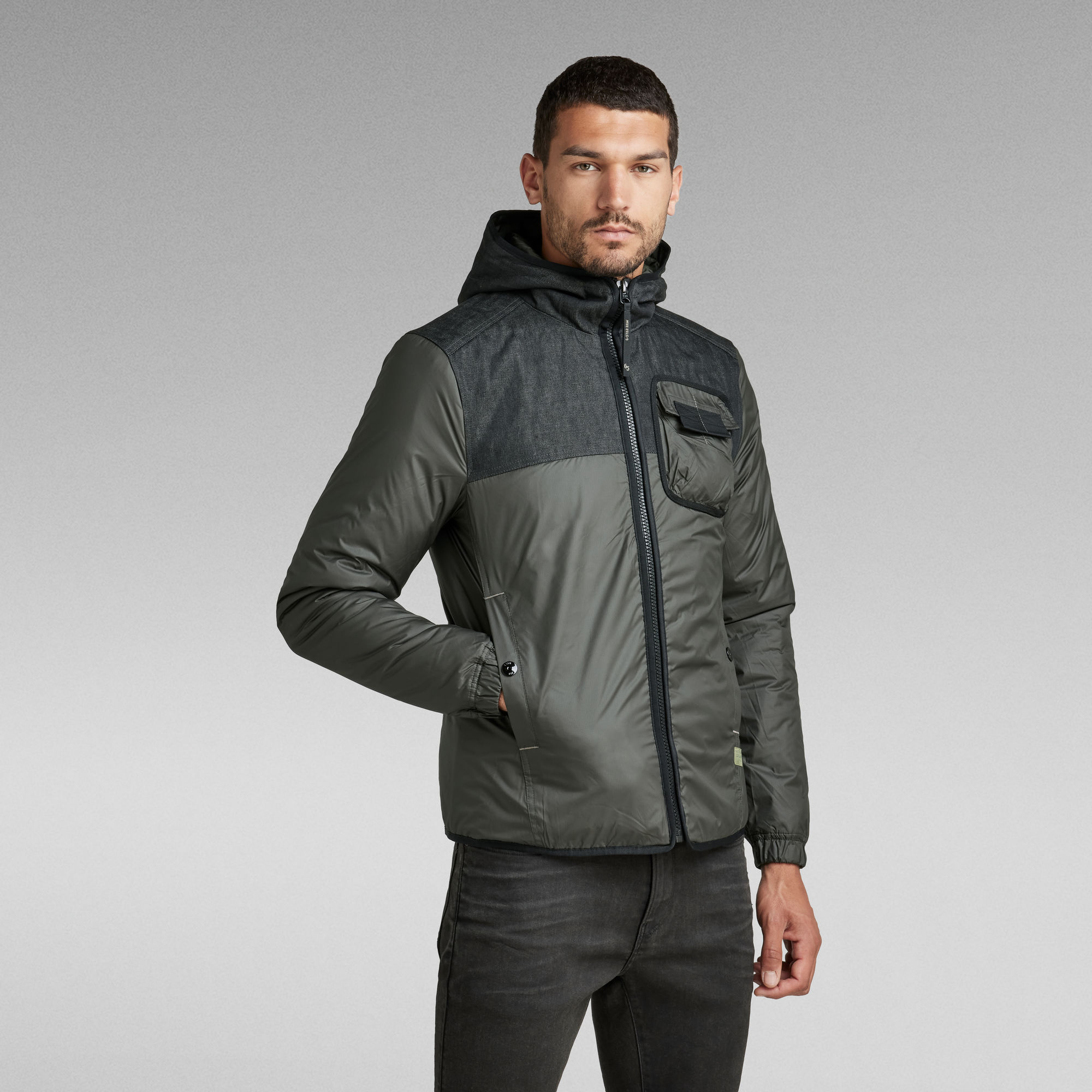 Denim Mix Padded Jacket | Grey | G-Star RAW®