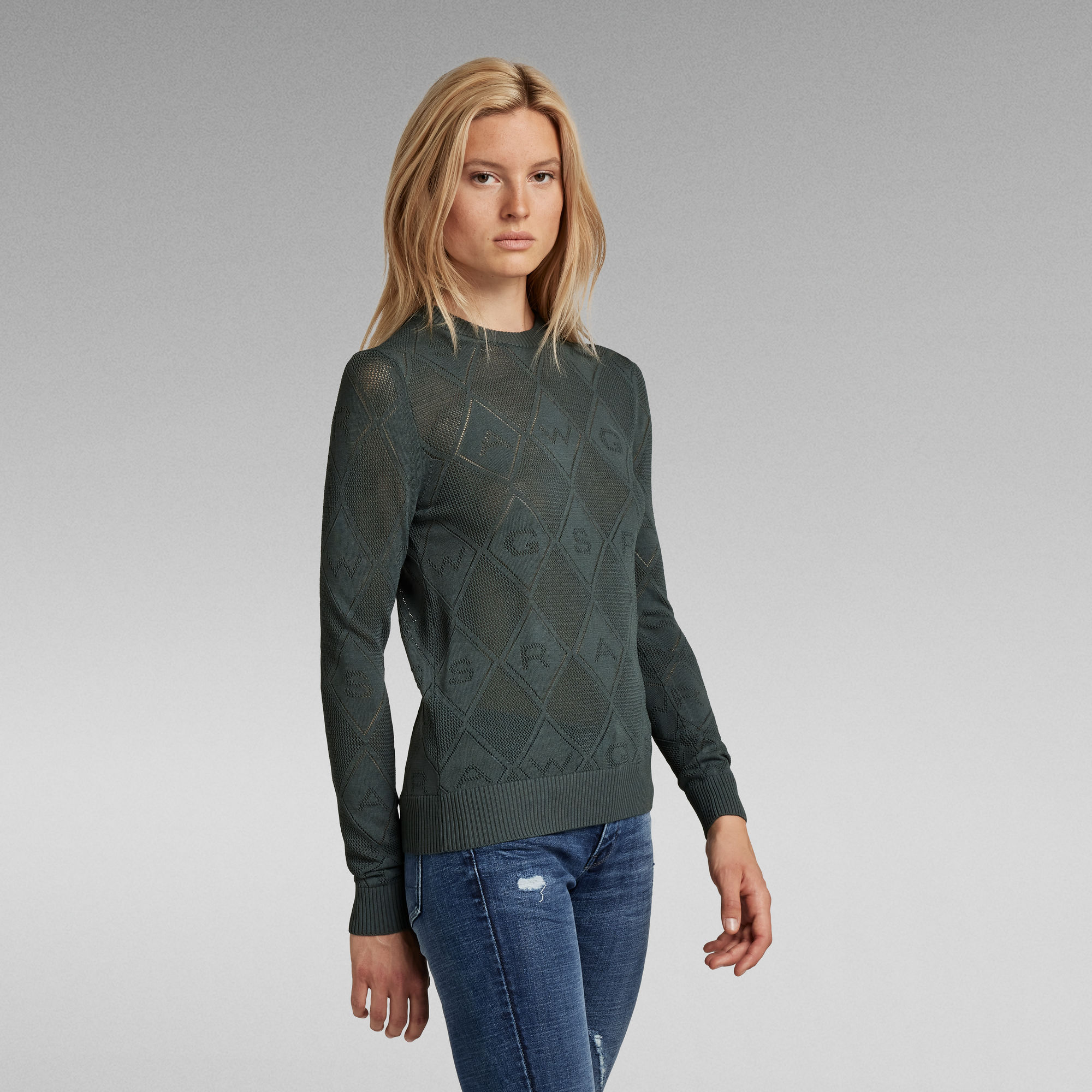 Pointelle Knitted Sweater | Grey | G-Star RAW®