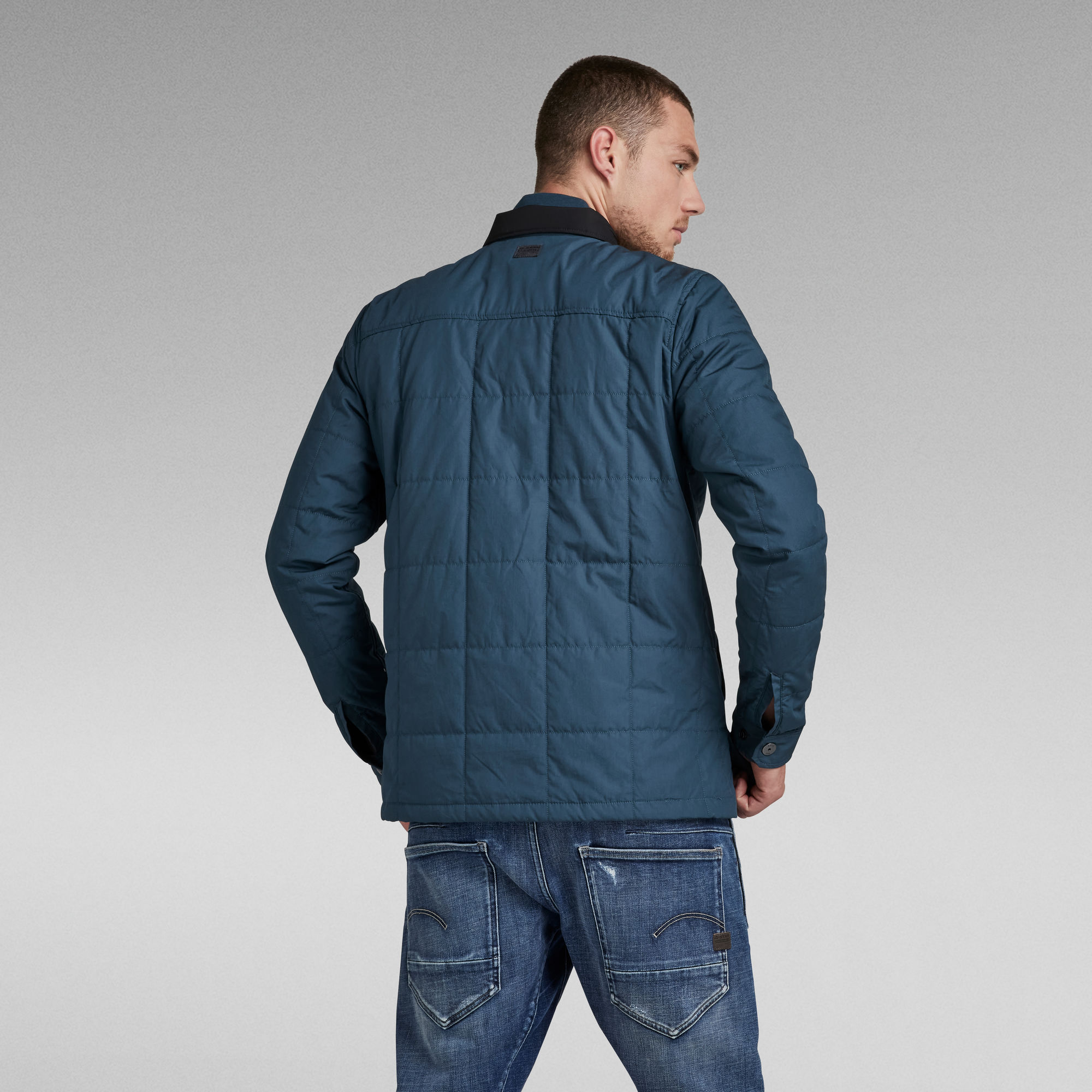 Postino Quilted Overshirt | Dark blue | G-Star RAW®