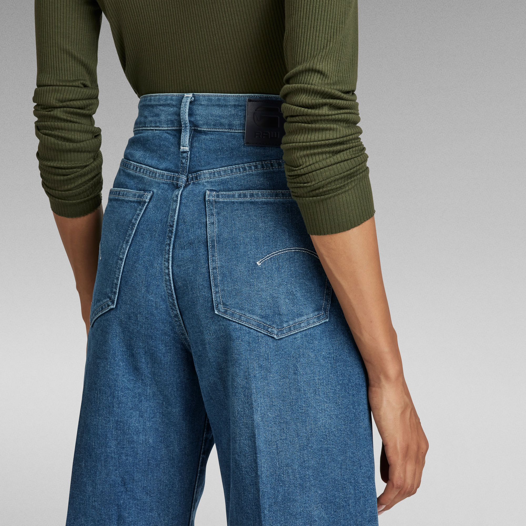 Deck Ultra High Wide Leg Jeans | Mittelblau | G-Star RAW®