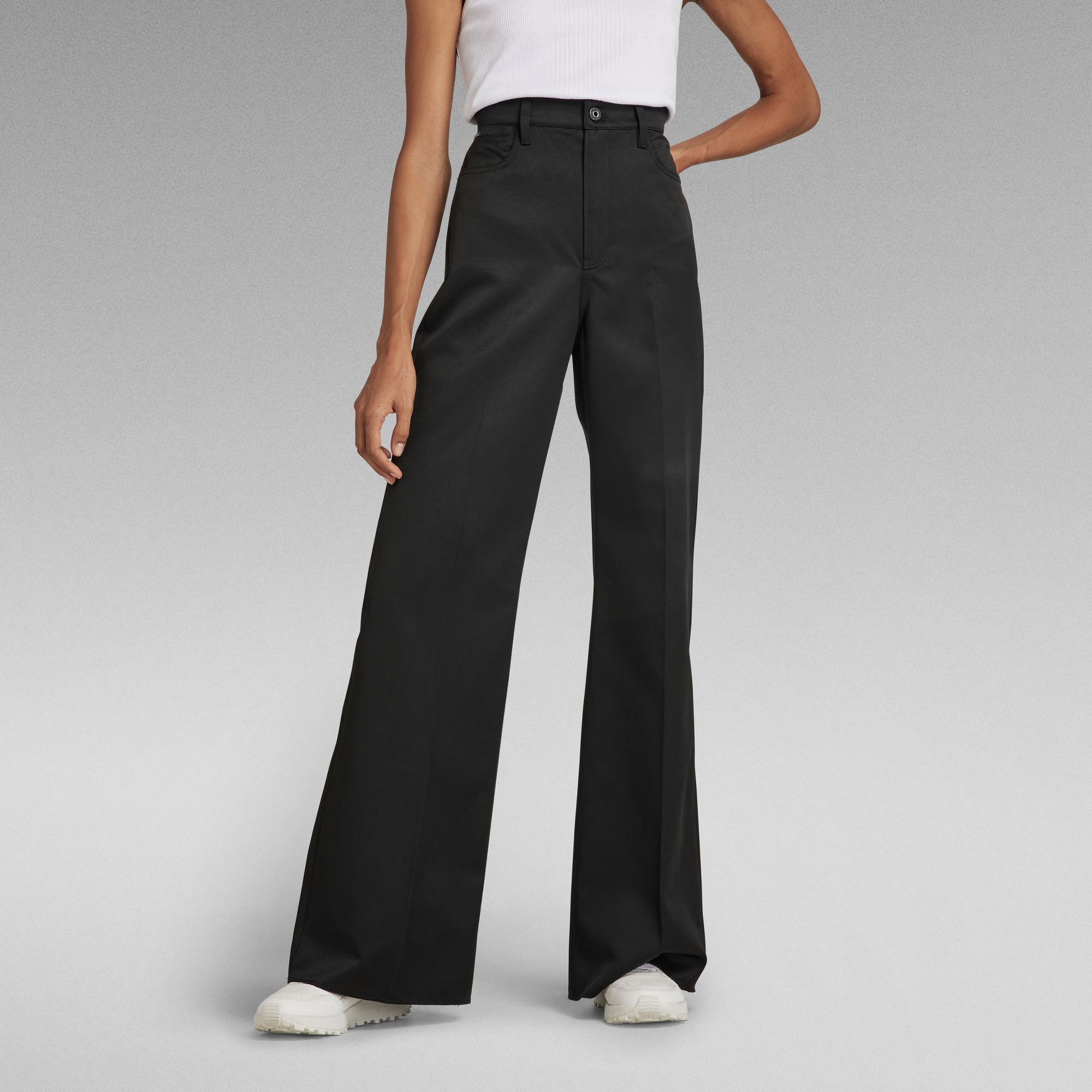 Deck Ultra High Wide Leg Pants | Black | G-Star RAW®