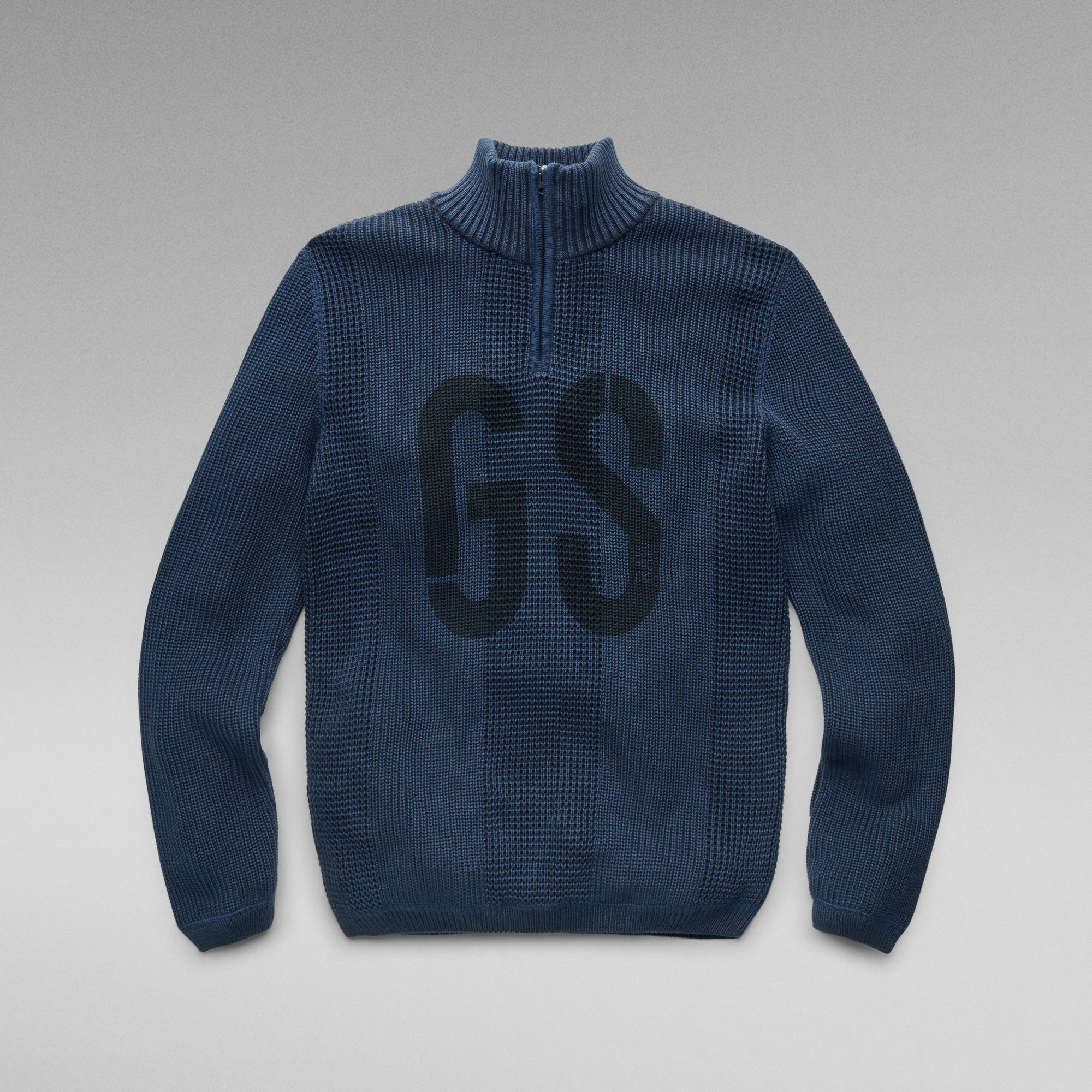 GS Structured Half Zip Knitted Sweater | Dark blue | G-Star RAW®