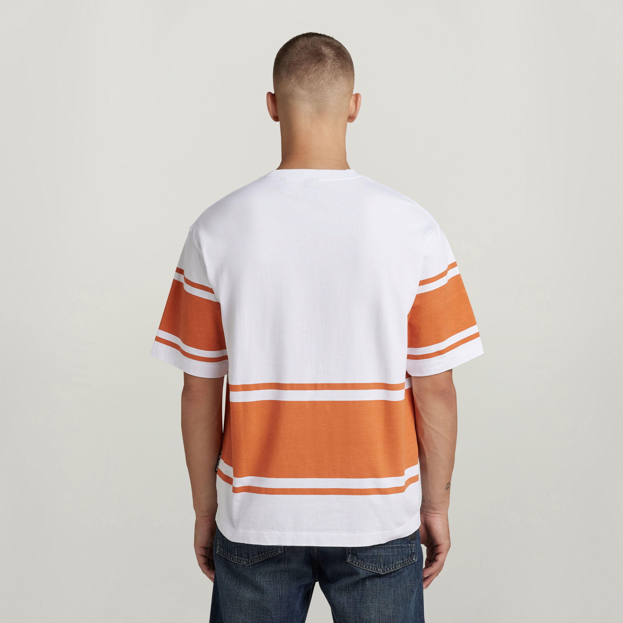 Boxy Printed Stripe T-Shirt | ホワイト | G-Star RAW®