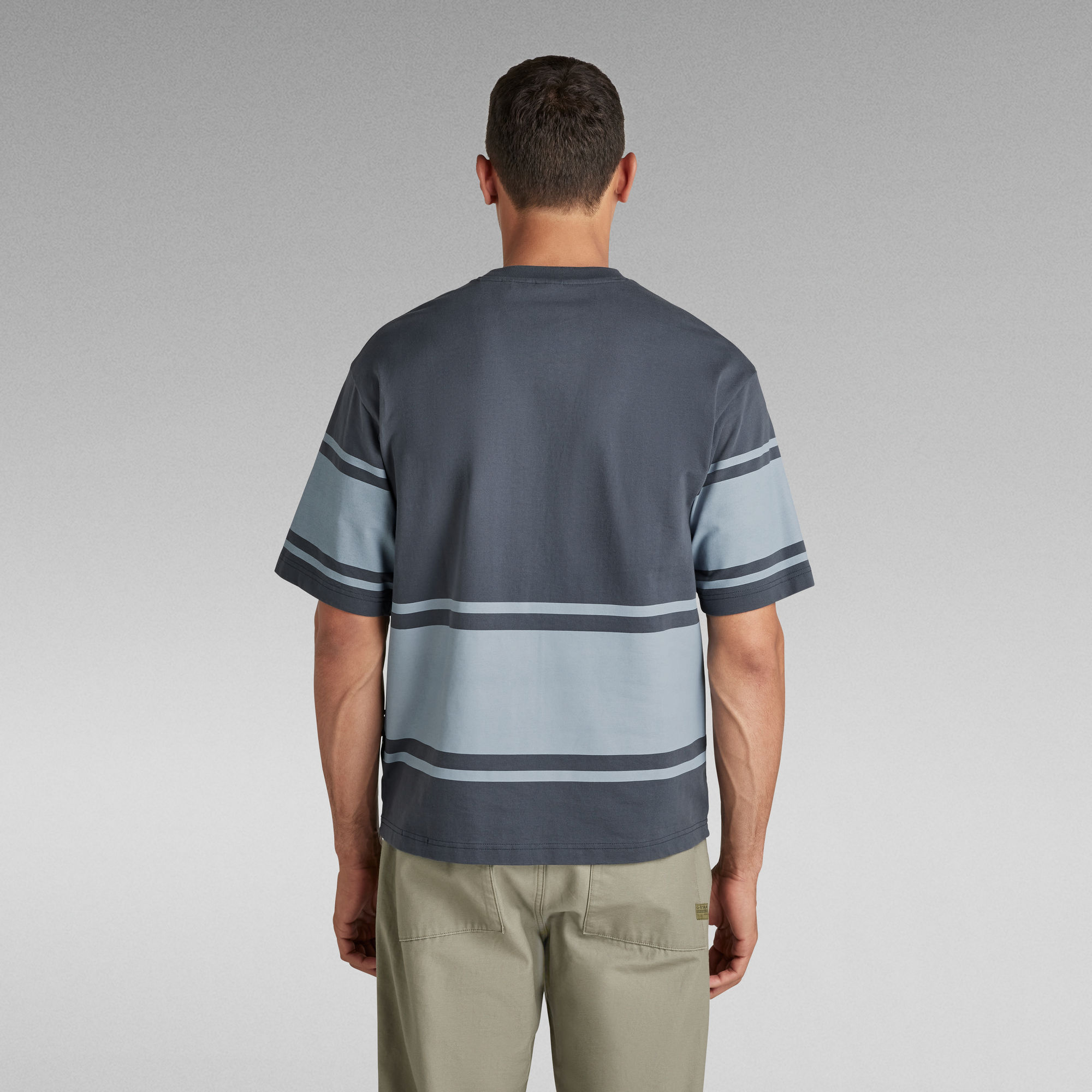 Boxy Printed Stripe T-Shirt | Mittelblau | G-Star RAW®