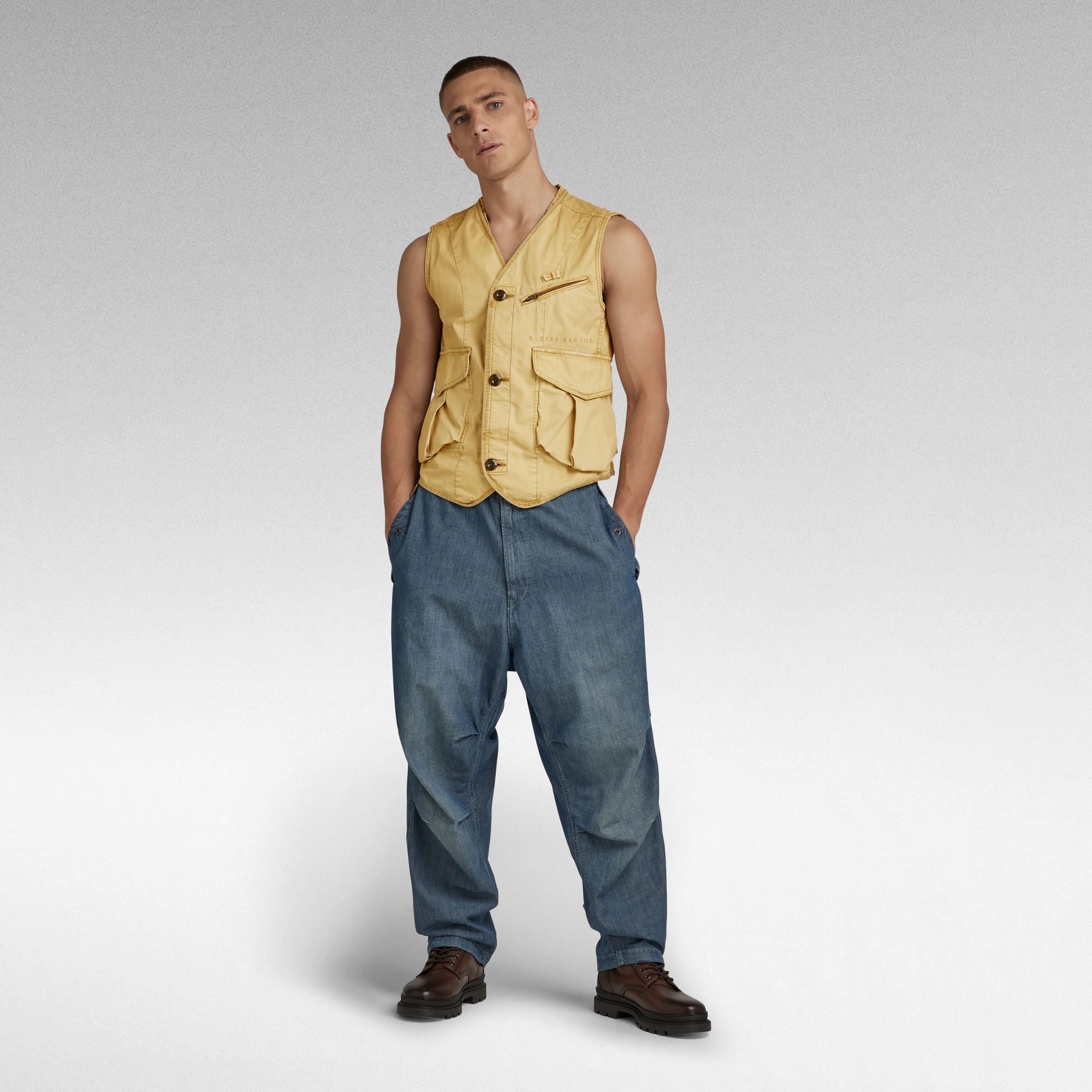 Washed Cargo Vest | Beige | G-Star RAW®