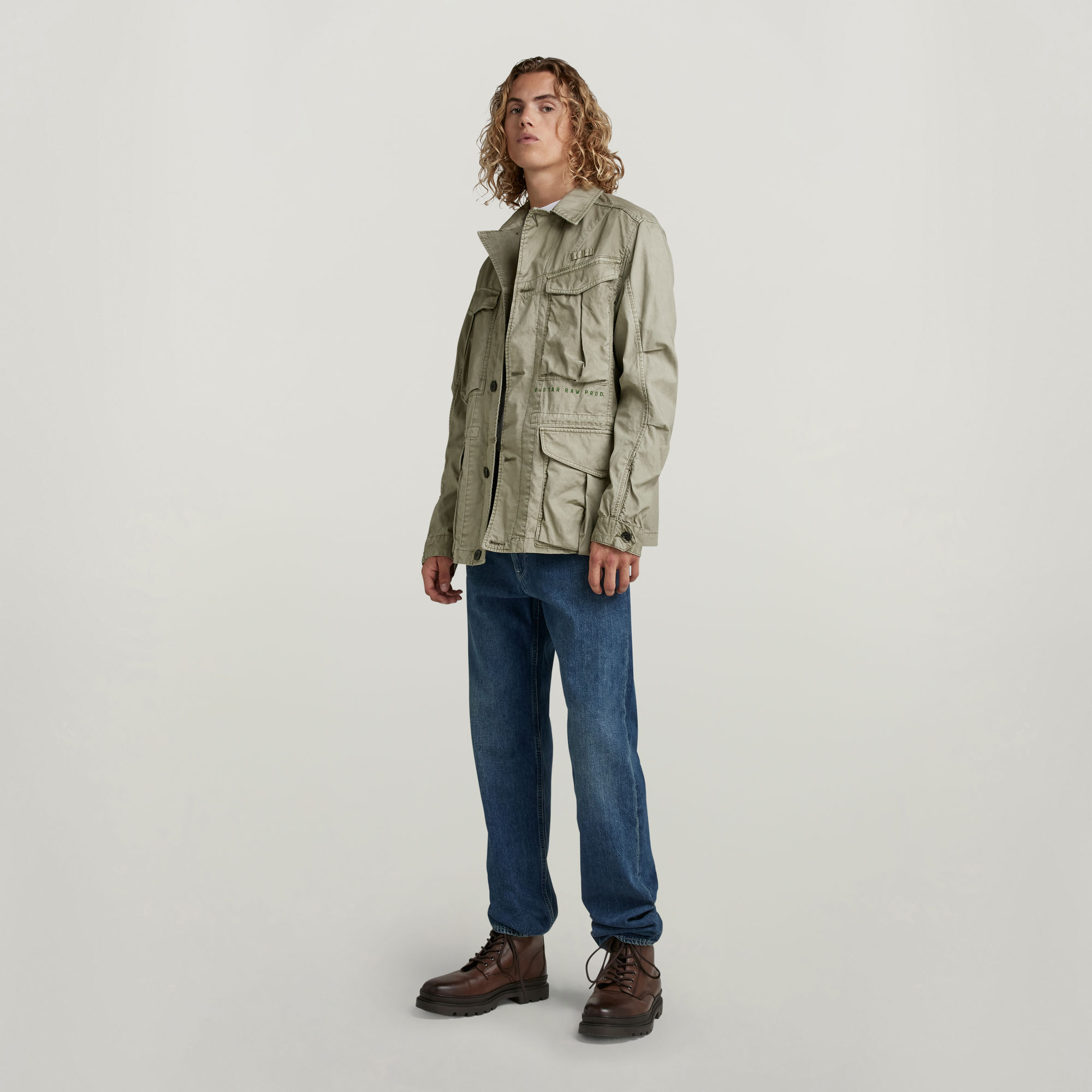 Washed Cargo Field Jacket | Green | G-Star RAW®