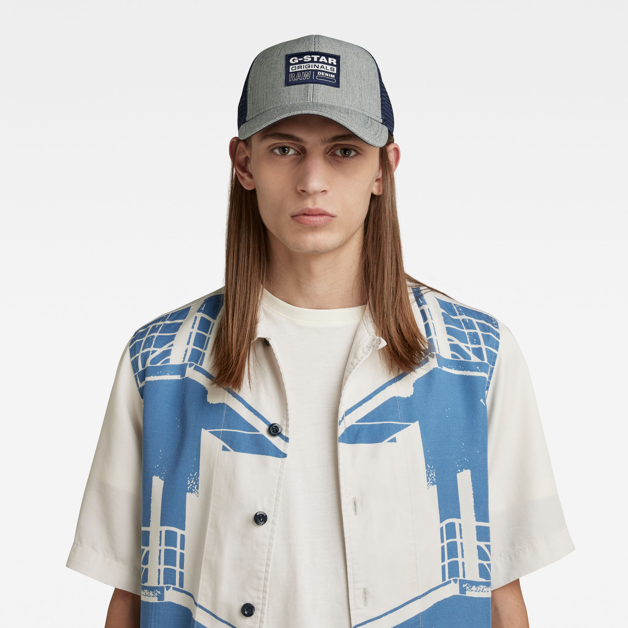Indigo Stripe Embro Baseball Trucker Cap | G-Star RAW®