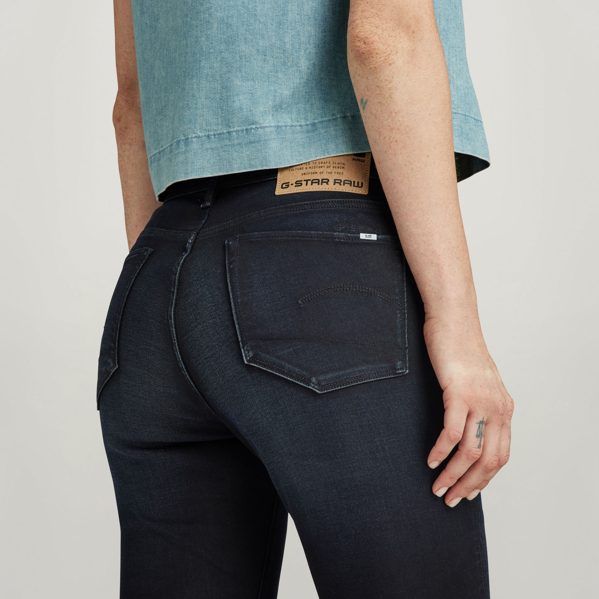 3301 High Waist Skinny Jeans | Dark blue | G-Star RAW®