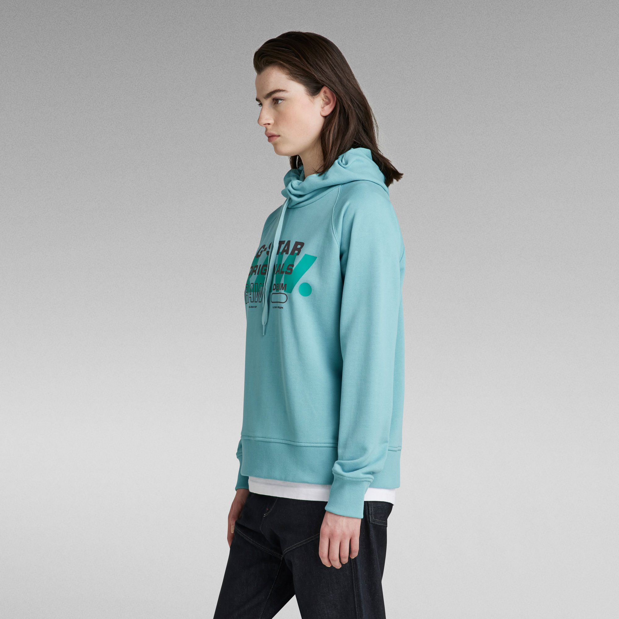 Raglan Raw Originals Hooded Sweater | Light blue | G-Star RAW®