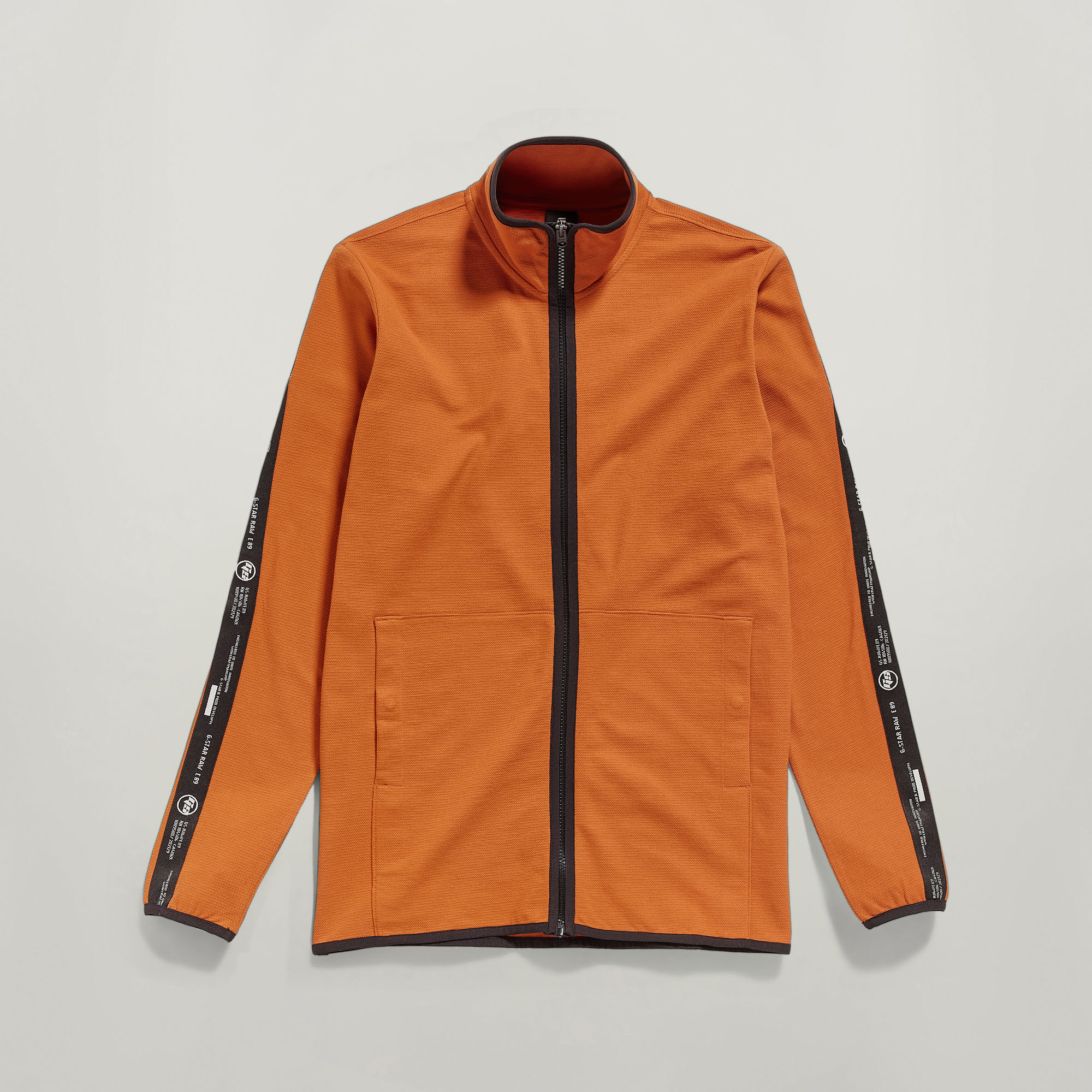 Lightweight Logo Tape Zip Through Sweater | Orange | G-Star RAW®