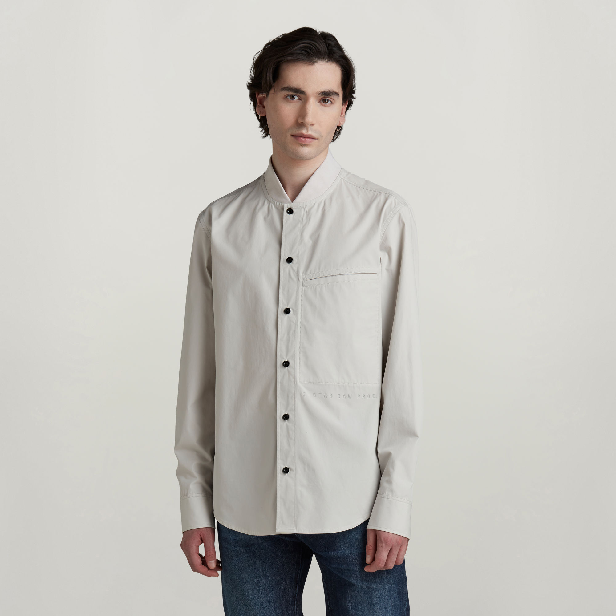 Rib Collar Regular Shirt | Grey | G-Star RAW®