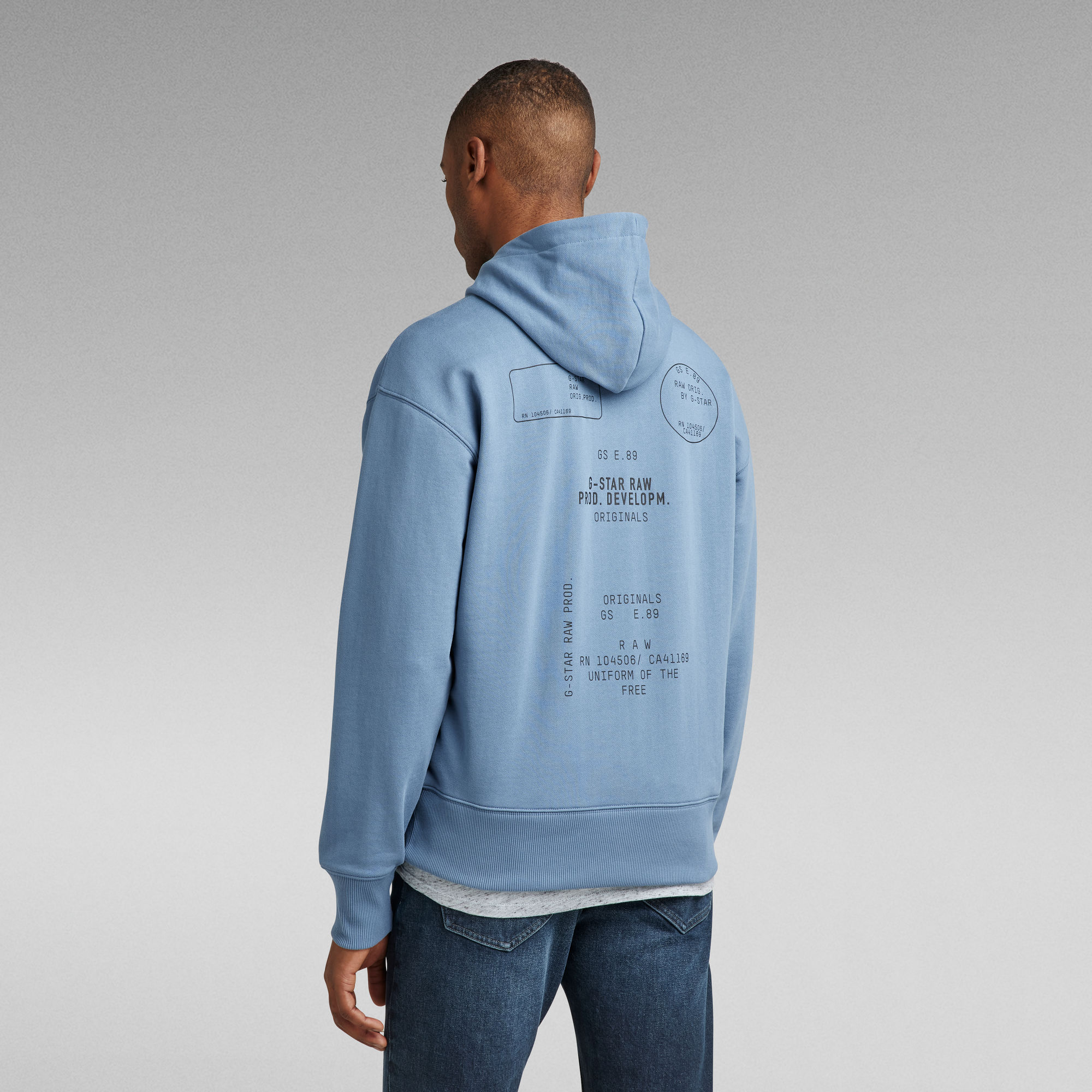 Back Graphic Loose Hooded Sweater | Medium blue | G-Star RAW®